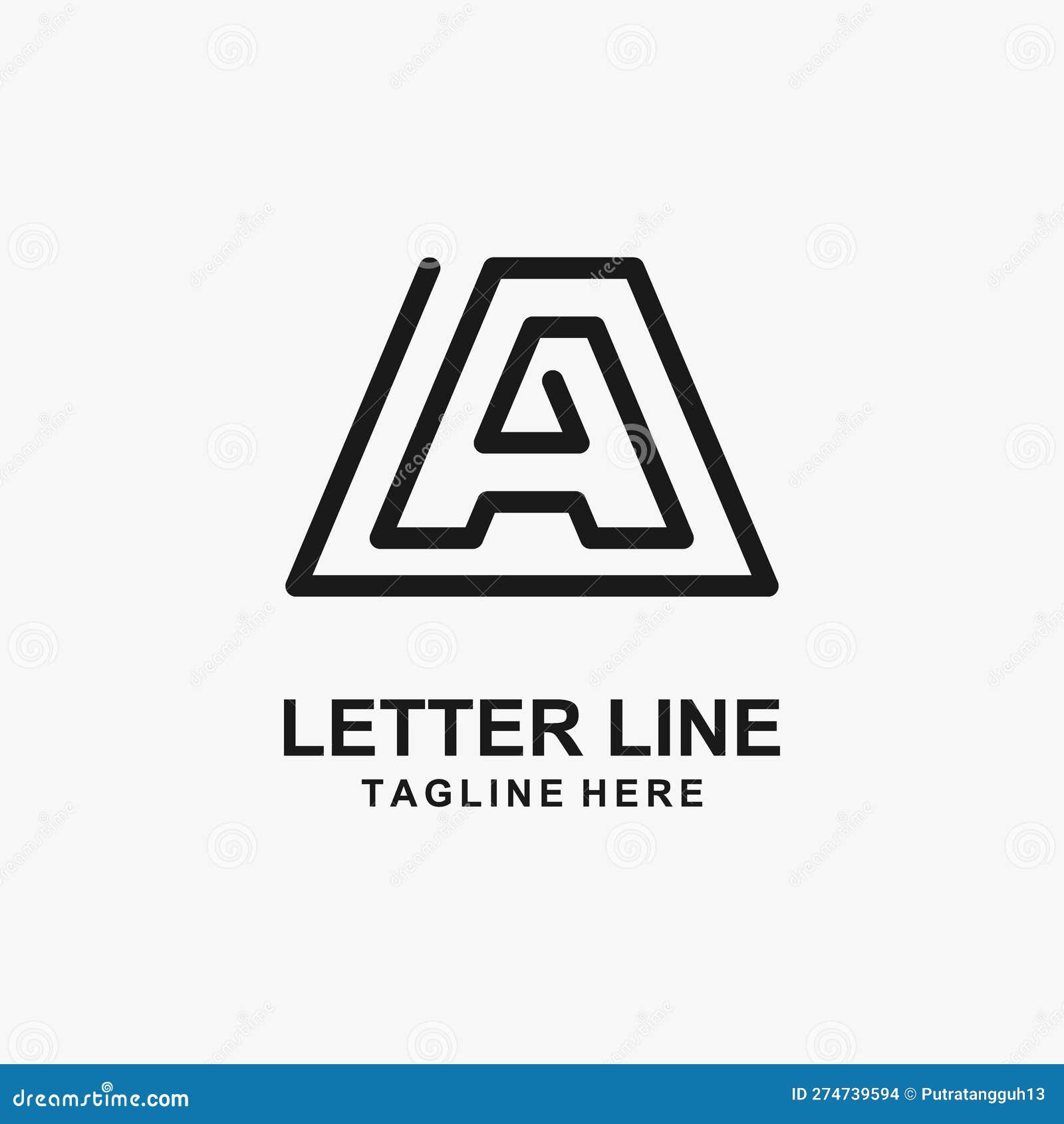 Letter a line logo design stock vector. Illustration of modern - 274739594
