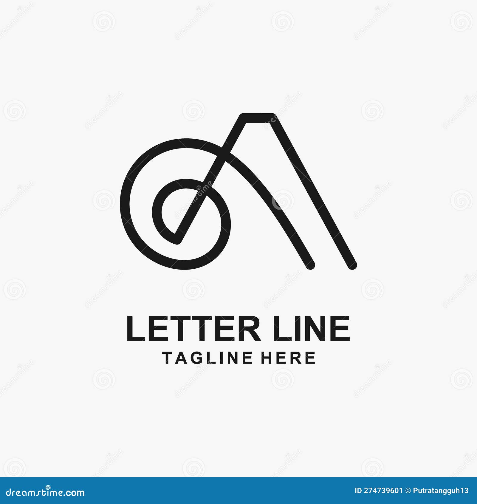 Letter a line logo design stock vector. Illustration of emblem - 274739601