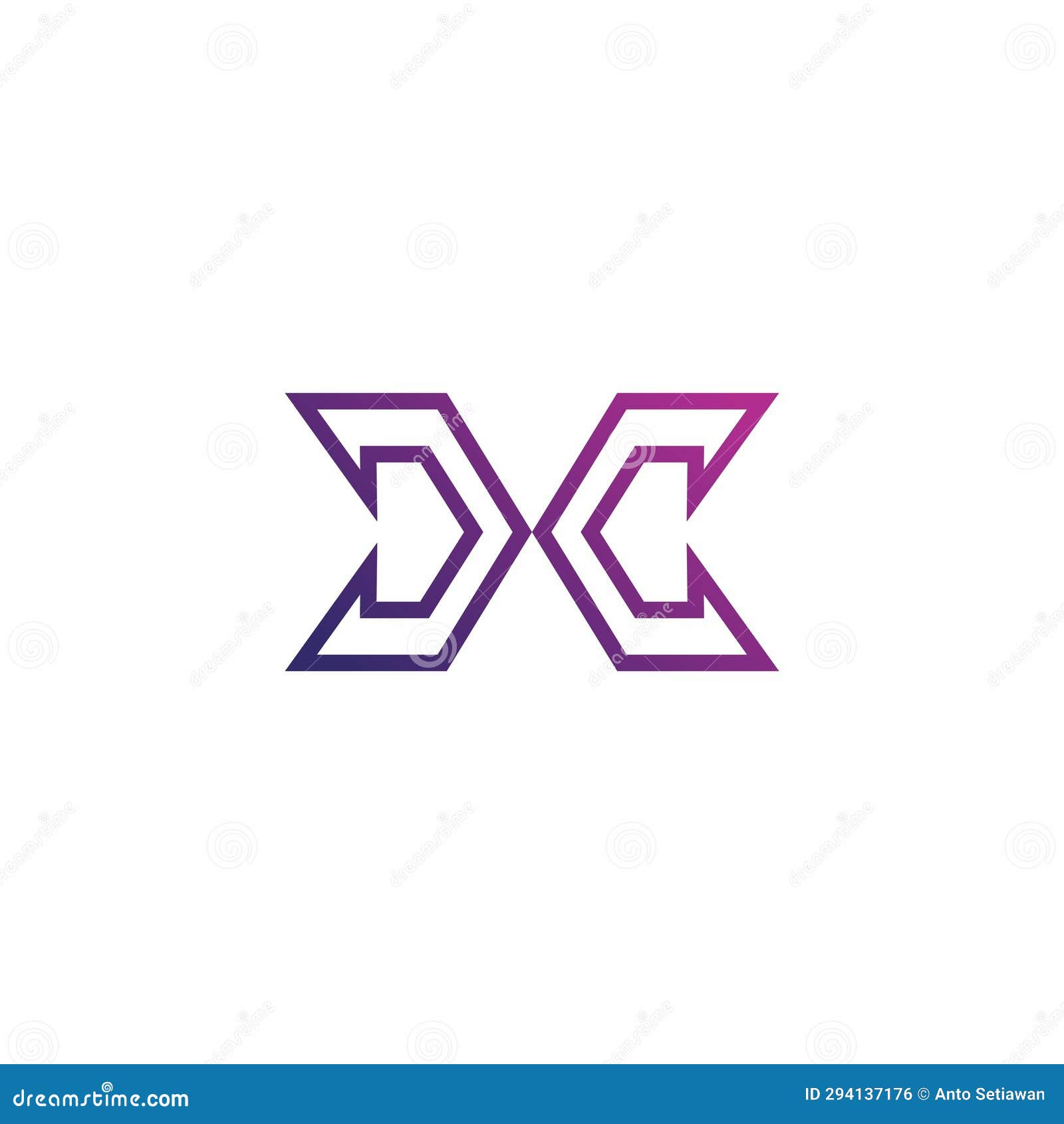 Letter X Line Logo Design. X Initial Vector Stock Vector - Illustration ...