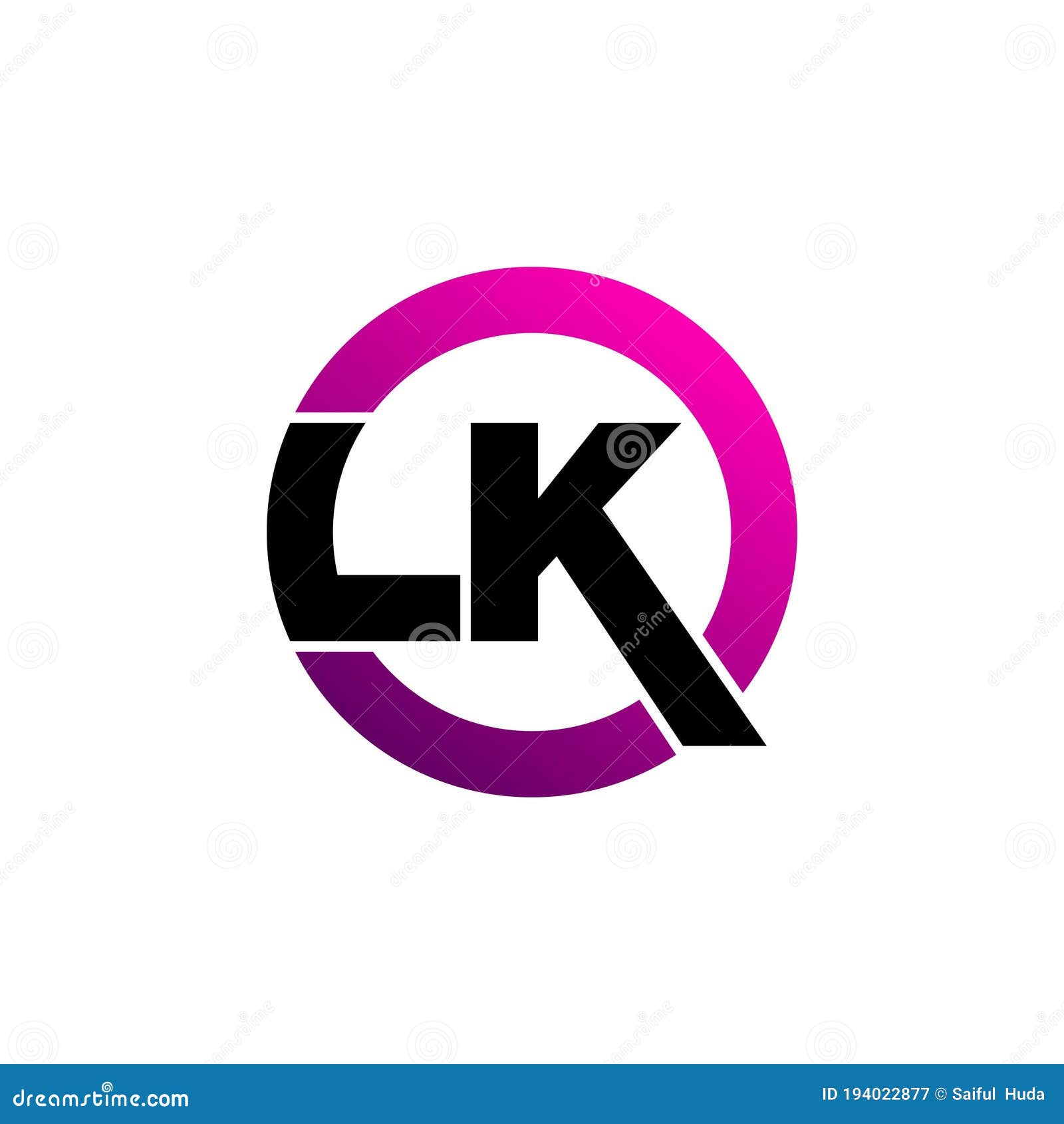 Letter Lk Simple Monogram Logo Icon Design Stock Vector Illustration