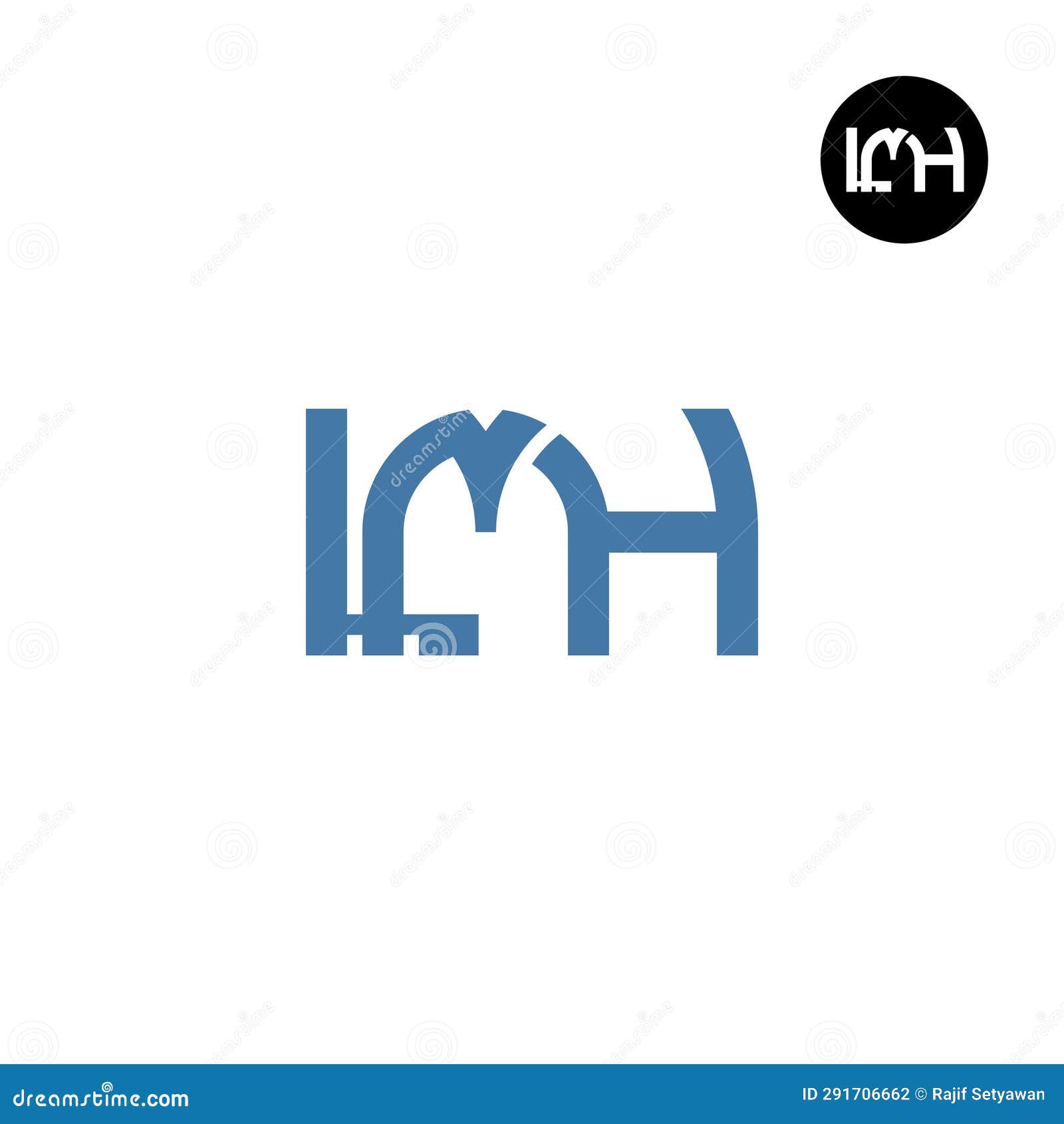 Letter LMH Monogram Logo Design Stock Illustration - Illustration of ...