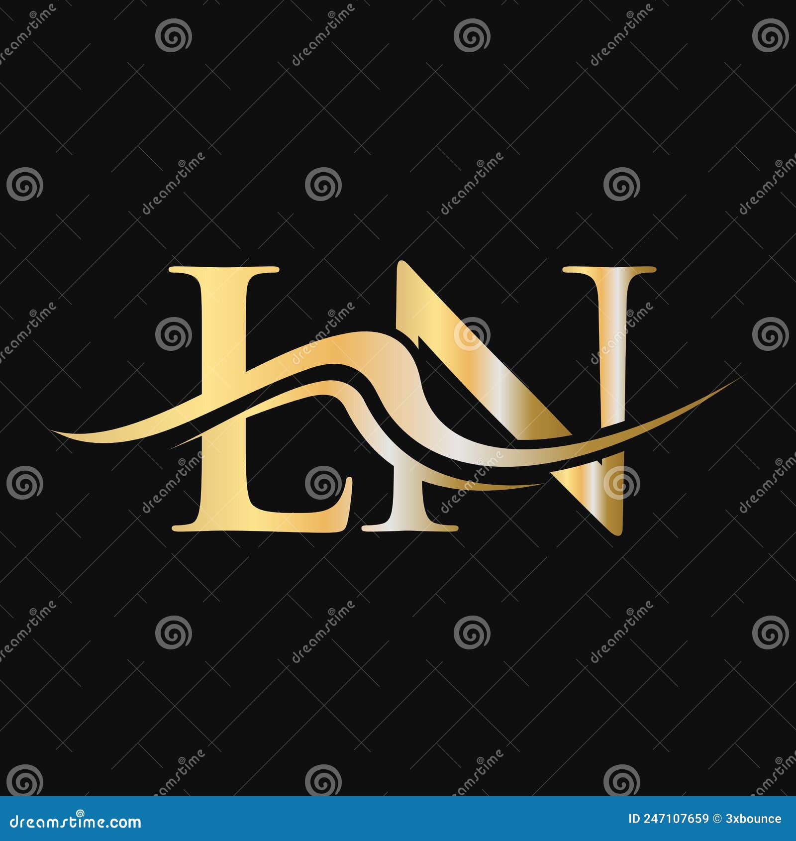 Letter LN Logo Design. Initial LN Logotype Template for Business and ...