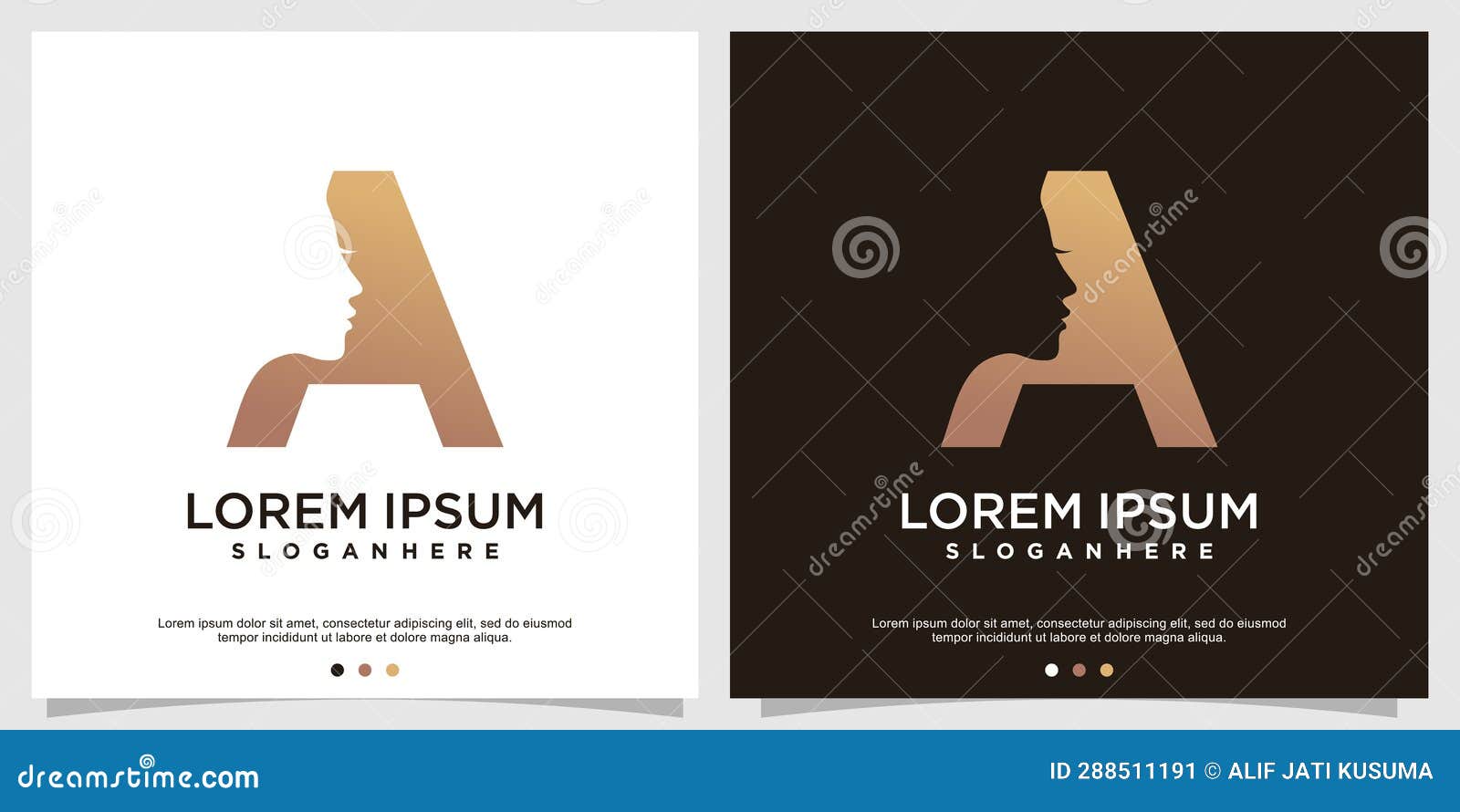 Letter a Logo Concept Woman Face Style Premium Vector Stock Vector ...