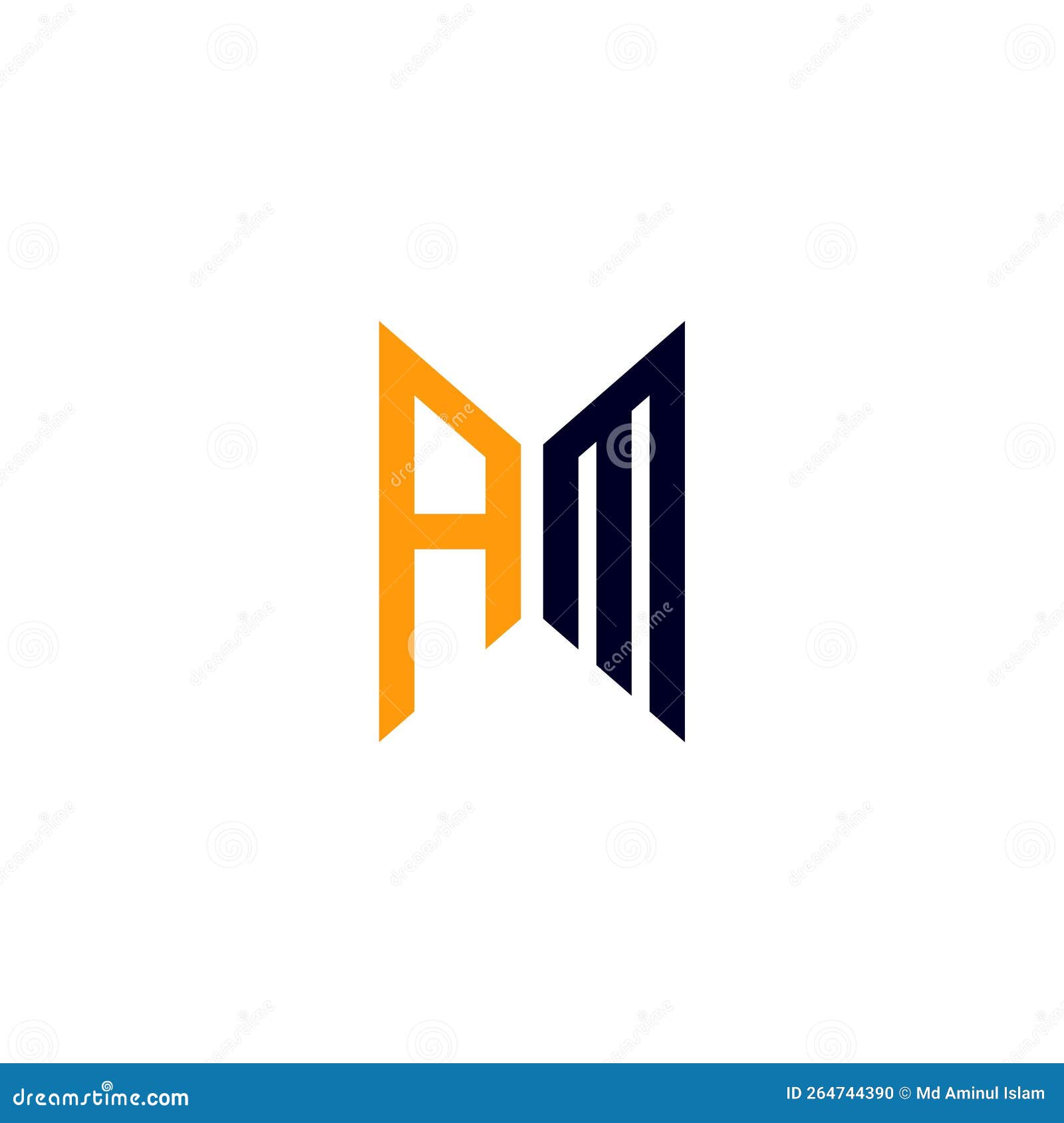 Am Letter Logo Creative Design with Vector Graphic, Stock Vector ...
