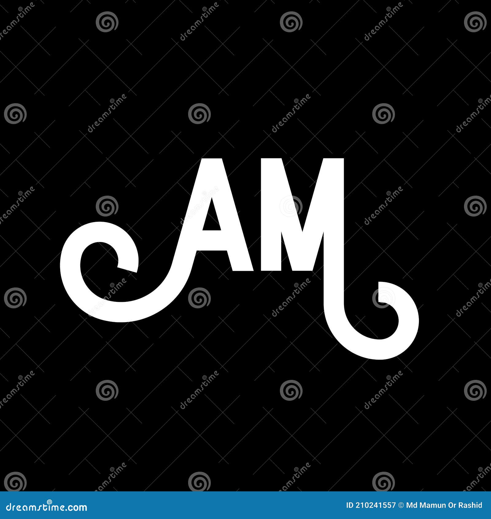 Am Letter Logo Design on Black Background. am Creative Initials Letter ...