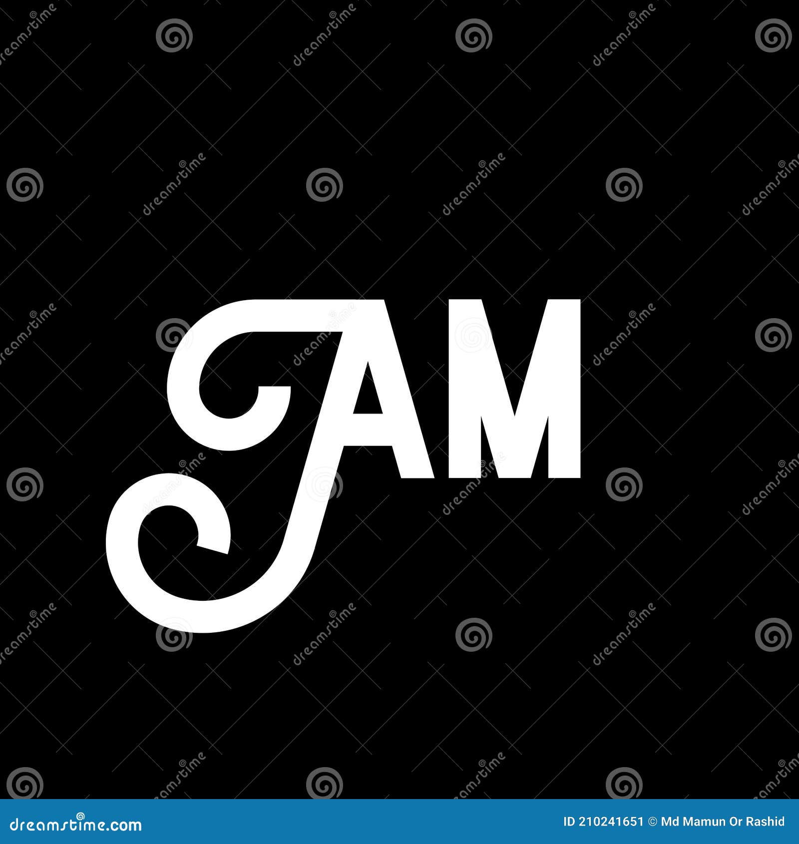 Am Letter Logo Design on Black Background. am Creative Initials Letter ...