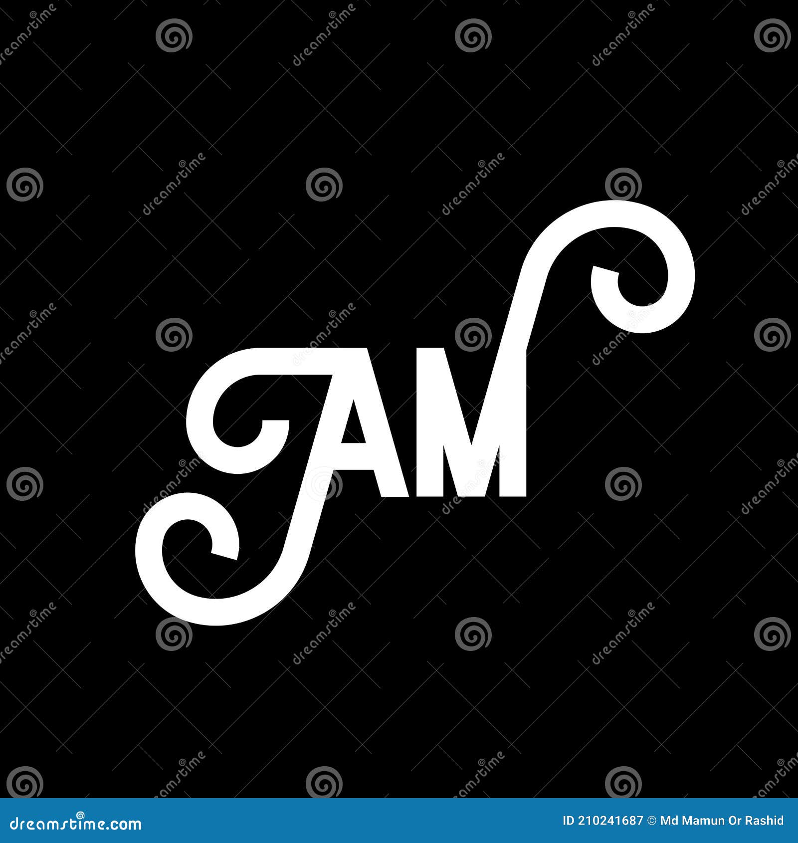 Am Letter Logo Design on Black Background. am Creative Initials Letter ...