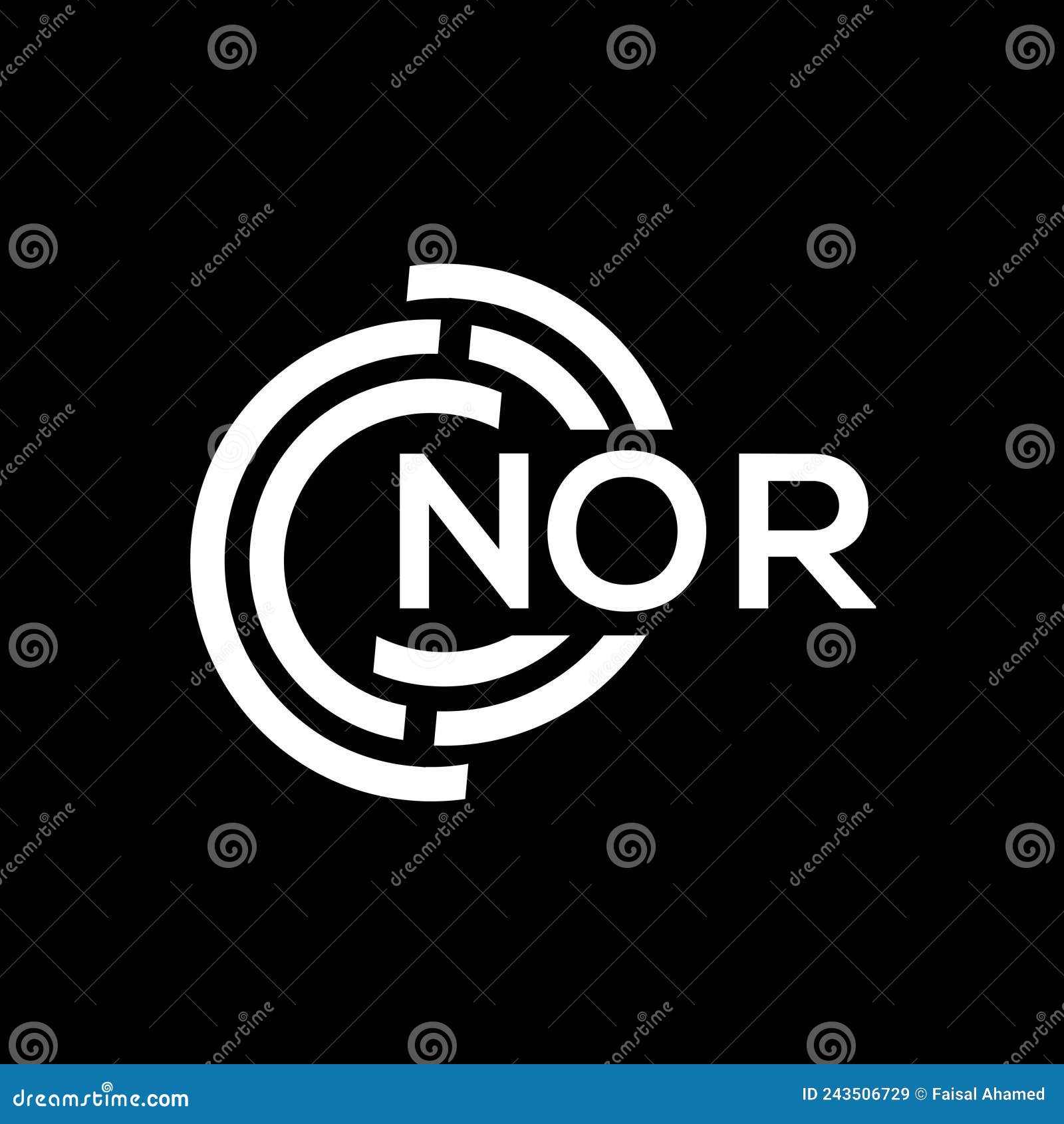 Nor Letter Logo Design on Black Background.nor Creative Initials Letter ...