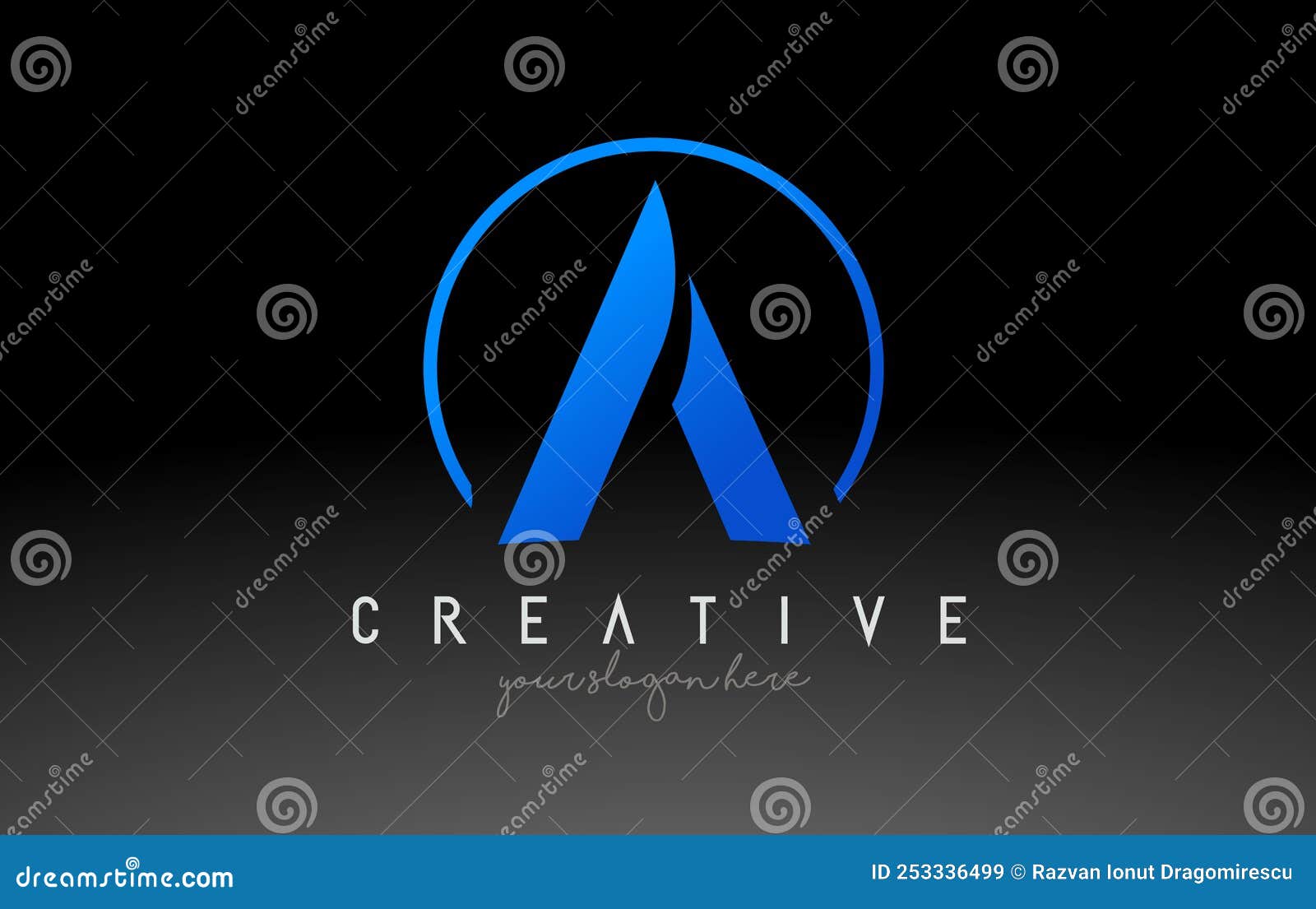A Letter Logo Design with Black Blue Color. Cool Modern Icon Template ...