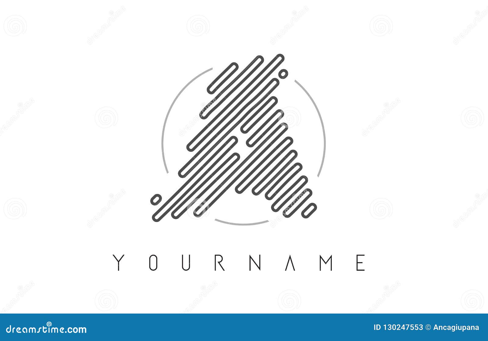 A Letter Logo Design with Black Lines Monogram Stock Vector ...
