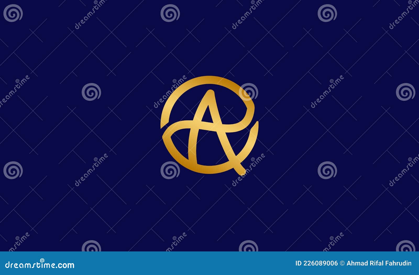 Letter a Logo Design . Circle Letter a Logo Design Using Gold Color ...