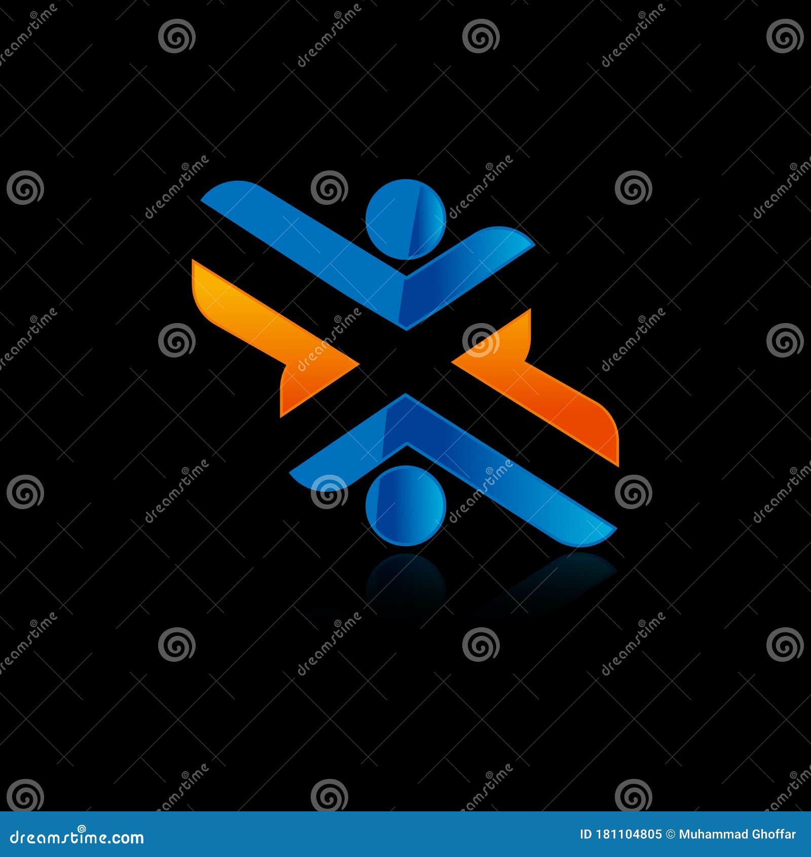 Letter X Logo Design Concept Negative Space Style. Abstract Sign ...