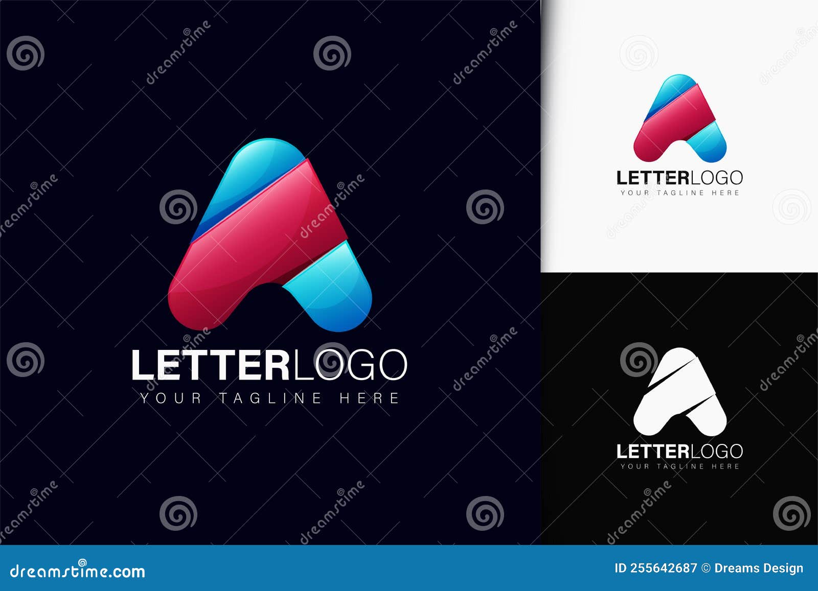 Letter a Logo Design with Gradient Stock Vector - Illustration of idea ...