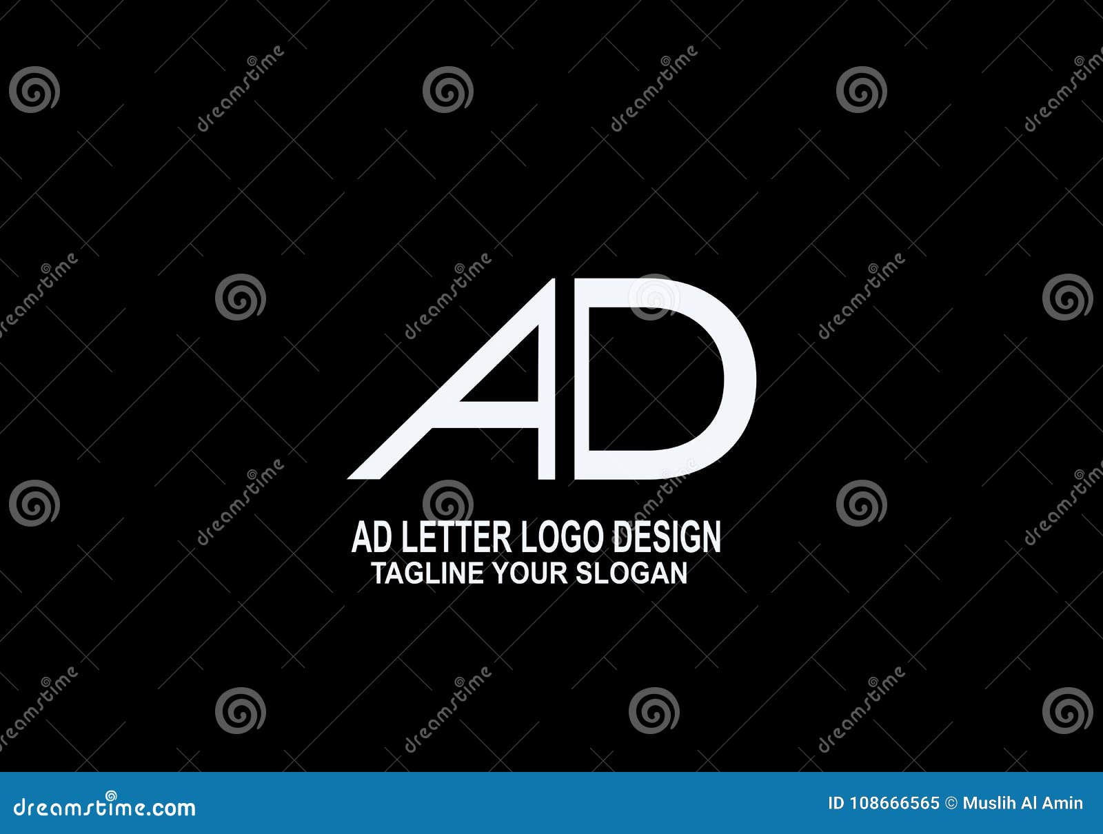 AD, a D Letter Logo Vector Design. Stock Vector - Illustration of sale ...
