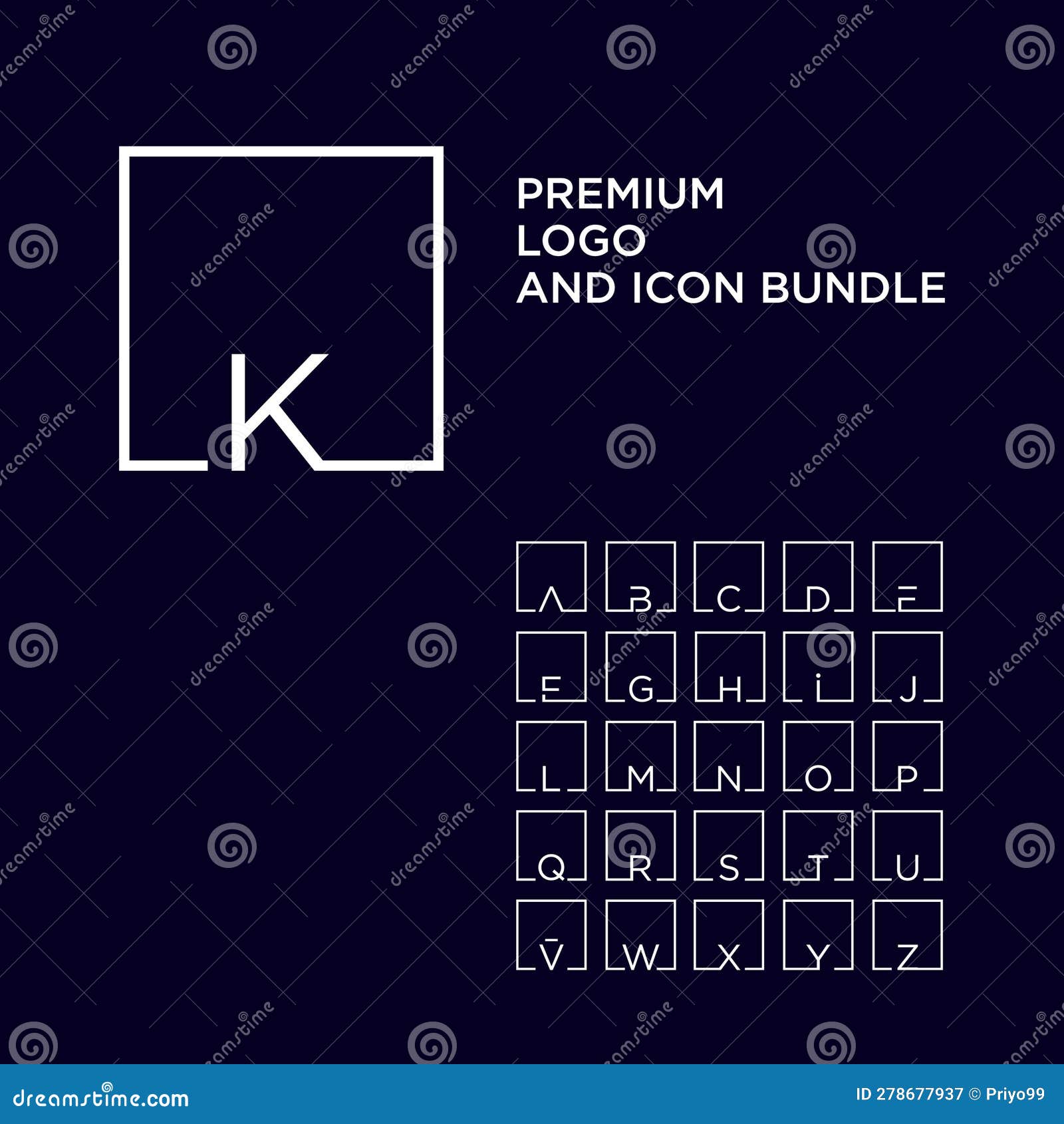 Letter Logo Design Inside Box with Creative Concept Premium Vector ...