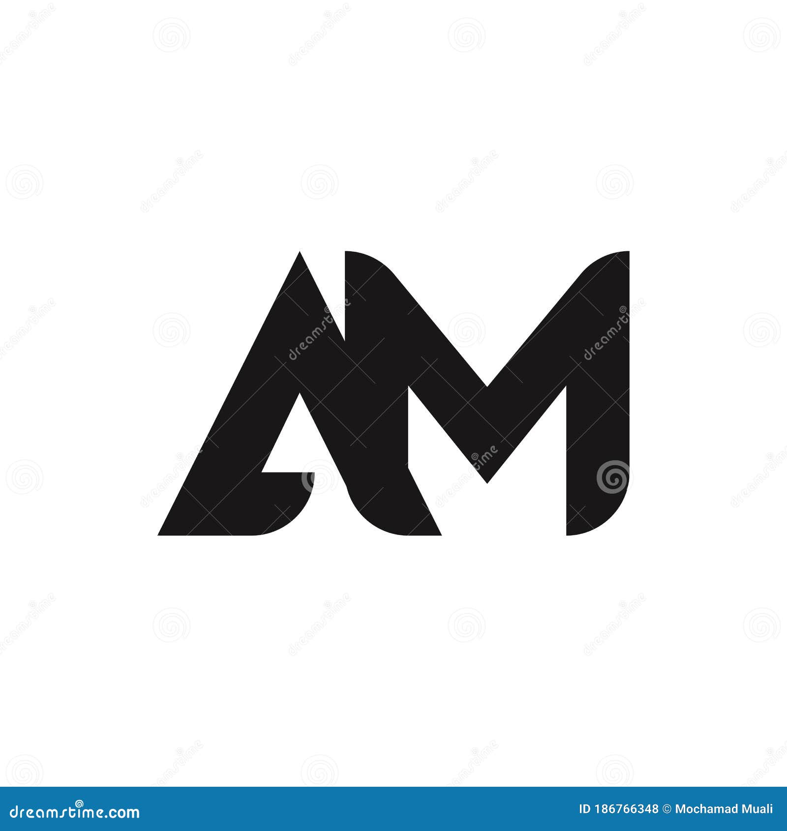 Am Letter Logo Design with Simple Style Stock Vector - Illustration of ...