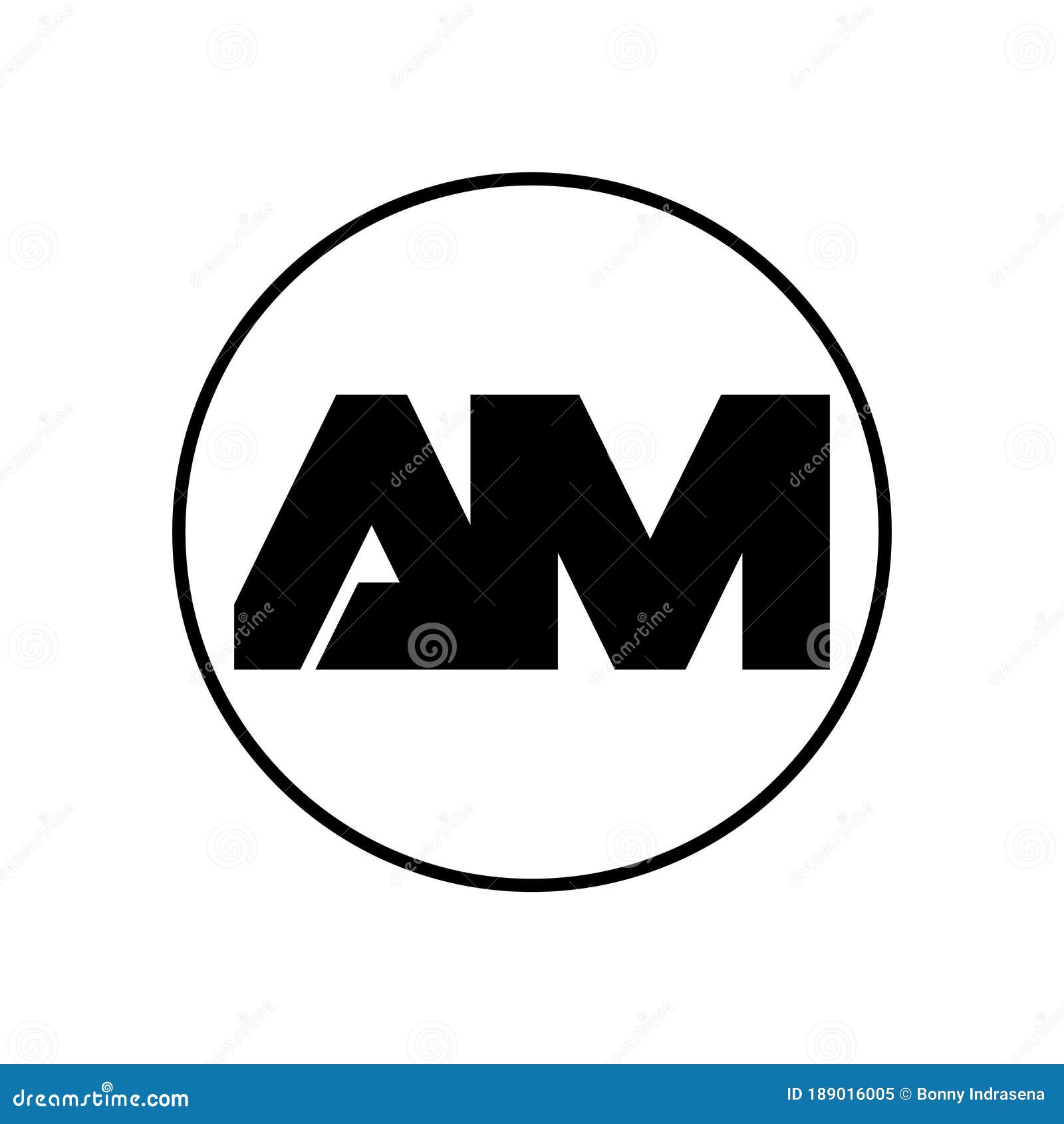 Am Letter Logo Design with Simple Style Stock Vector - Illustration of ...