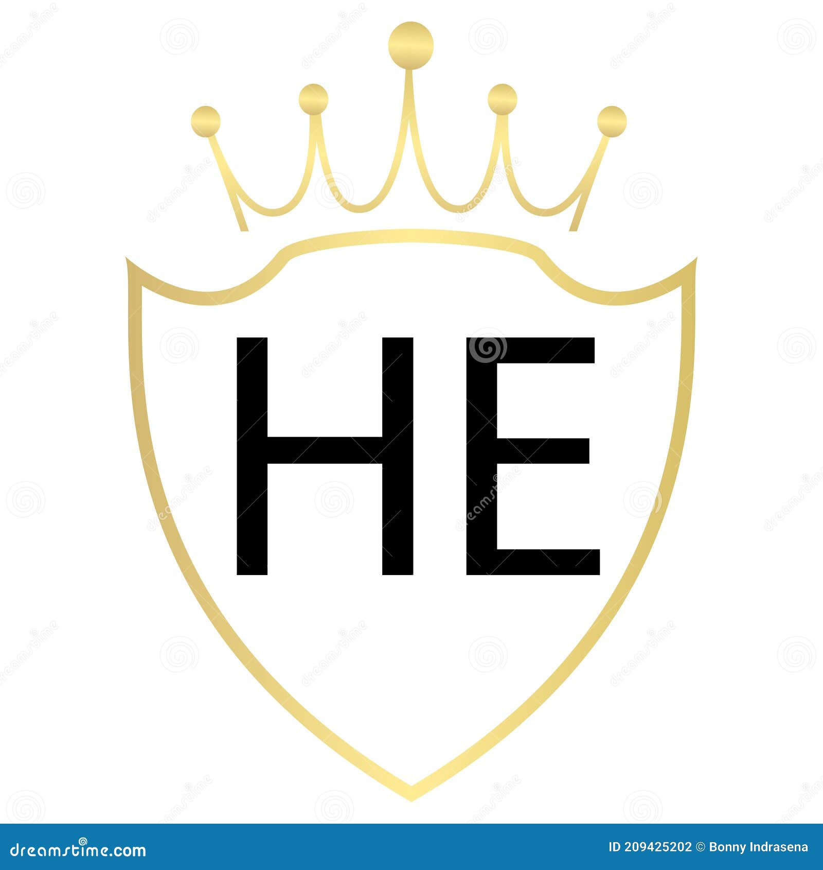 He Letter Logo Design with Simple Style Stock Illustration ...