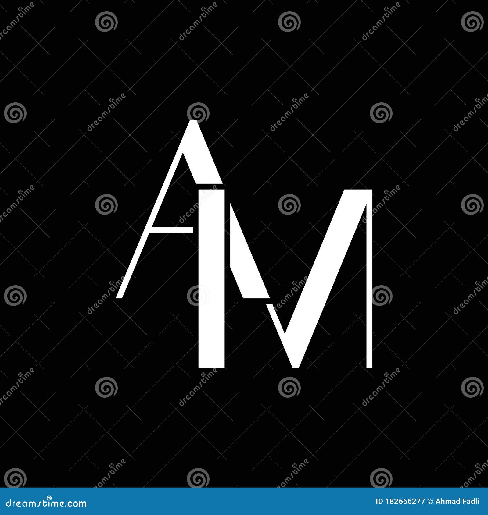 Letter am Logo Design Template. Stock Vector - Illustration of black ...