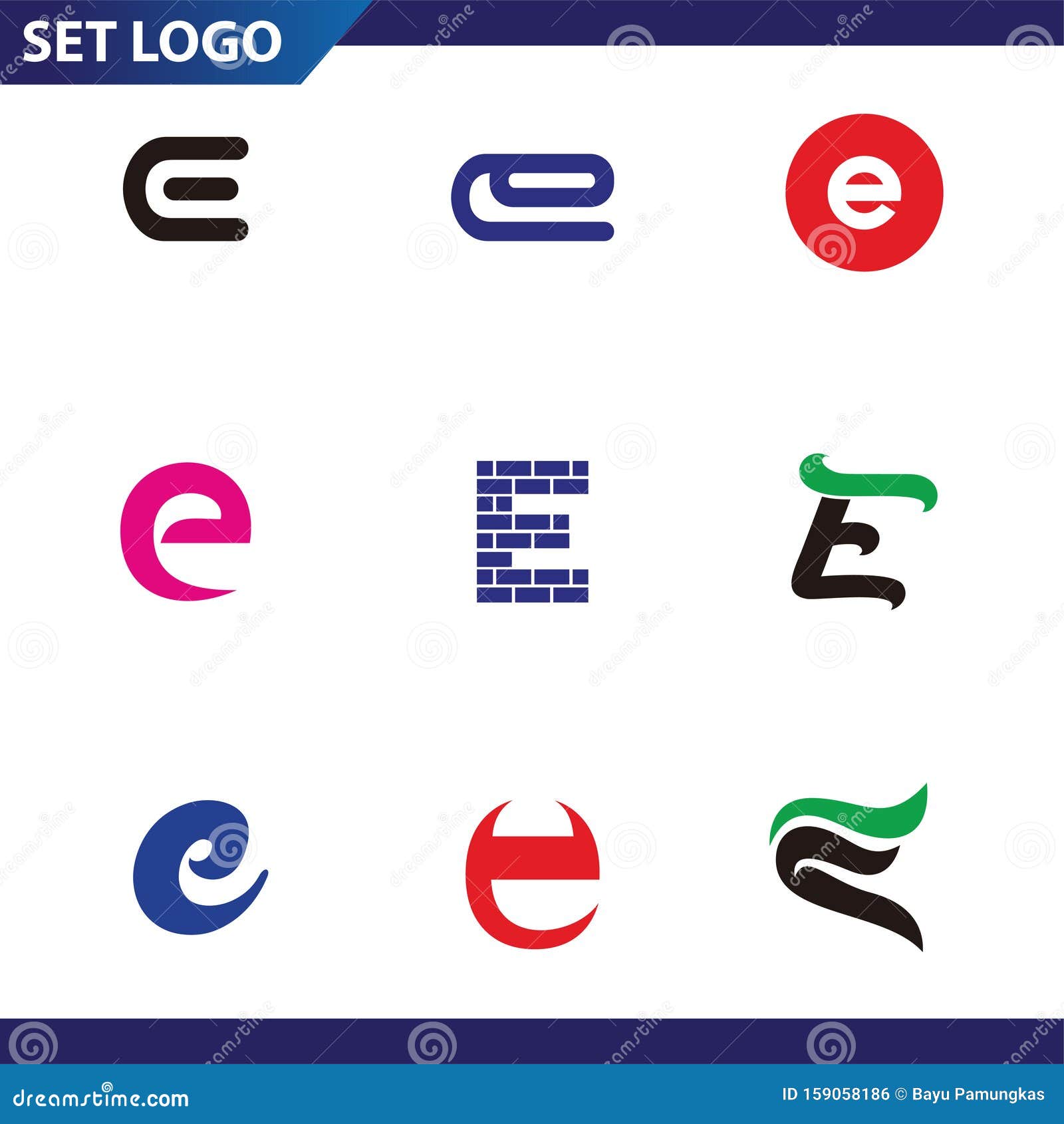 Letter Logo Design Template Elements Collection of Vector Letter E Logo ...