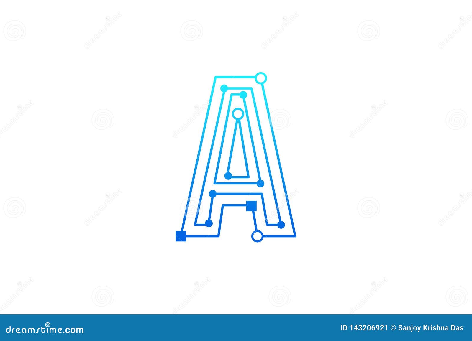 Letter a Logo Design Template. Line Art Logo Type Design Concept of ...
