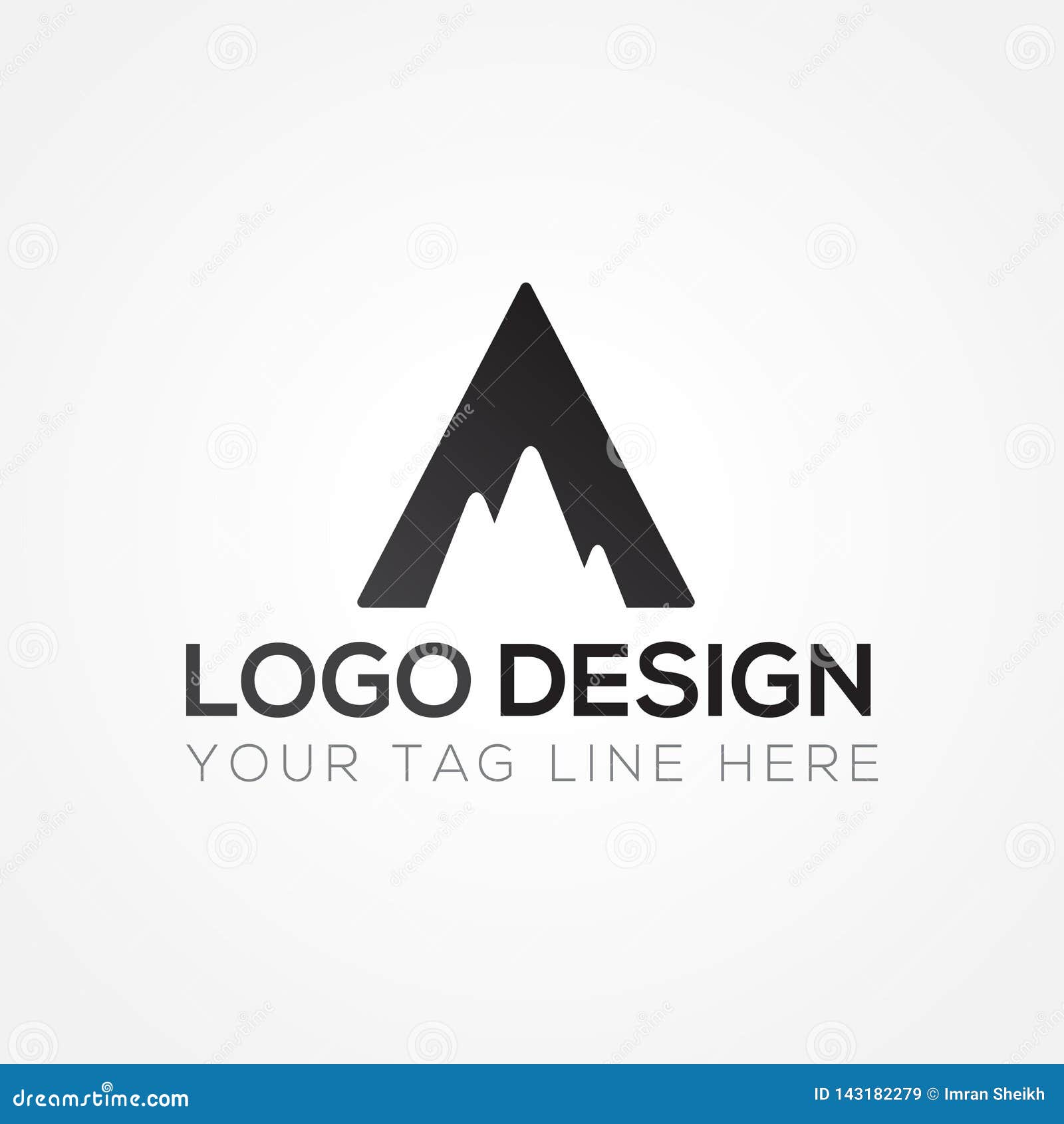 Letter a Logo Design Template Vector Illustration with Mountain Symbol ...