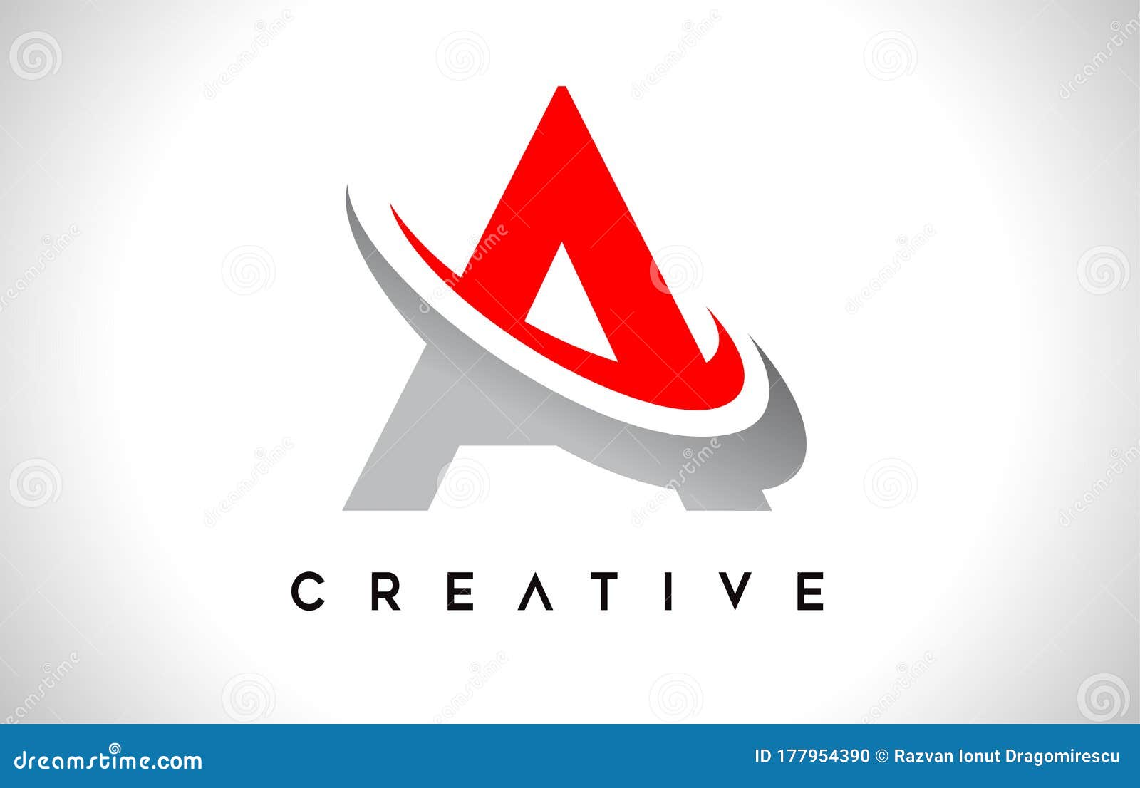 Letter a Logo. a Letter Design Vector with Red Gray Swash Vector Stock ...