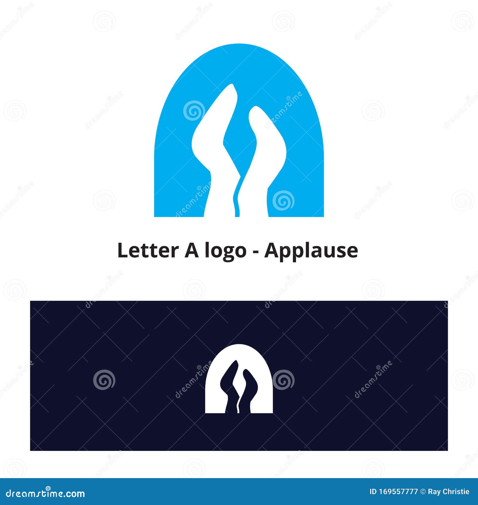 Letter a Logo with Hands Applause Stock Vector - Illustration of letter ...