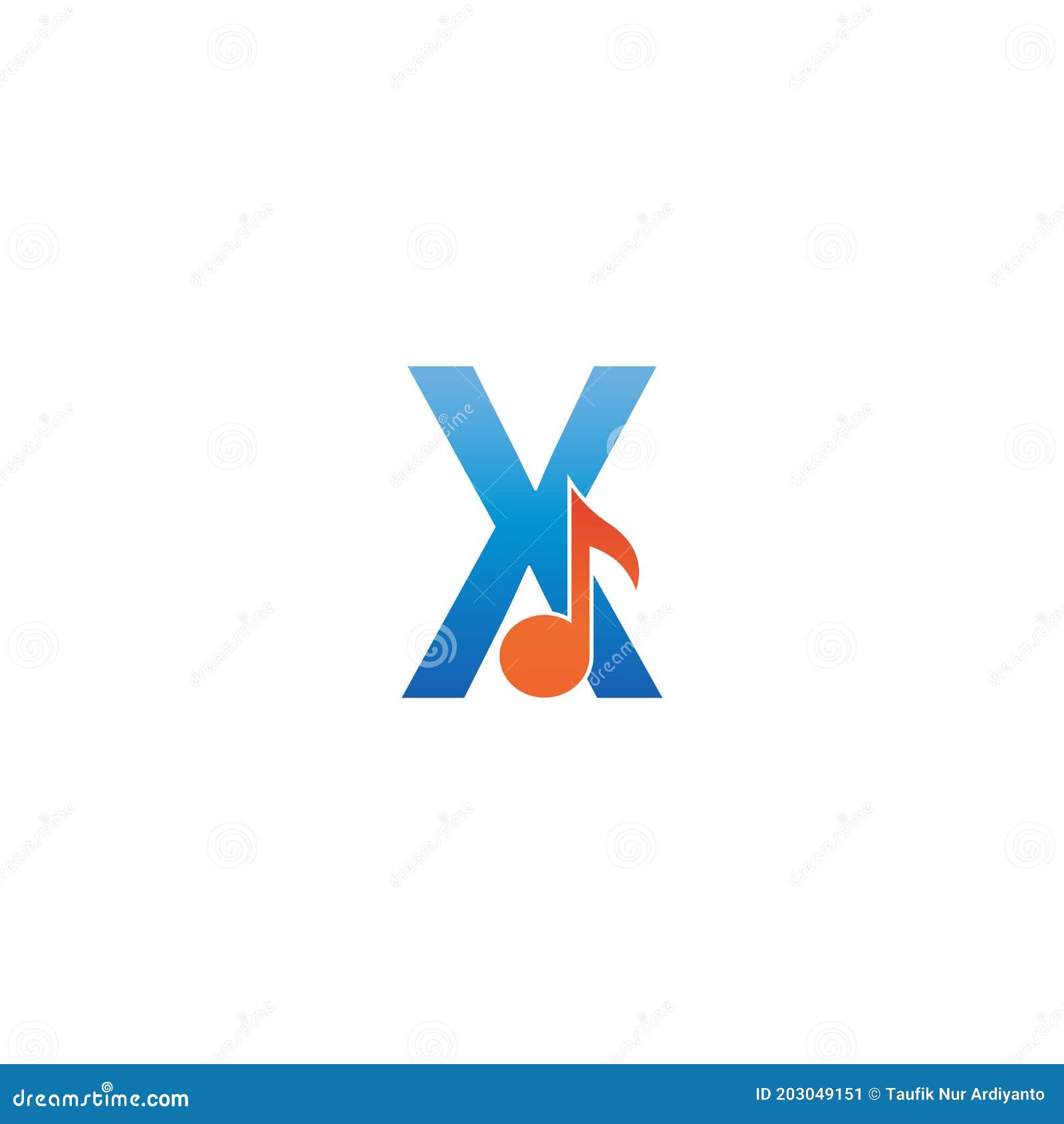 Letter X Logo Icon Combined with Note Musical Design Stock Vector ...