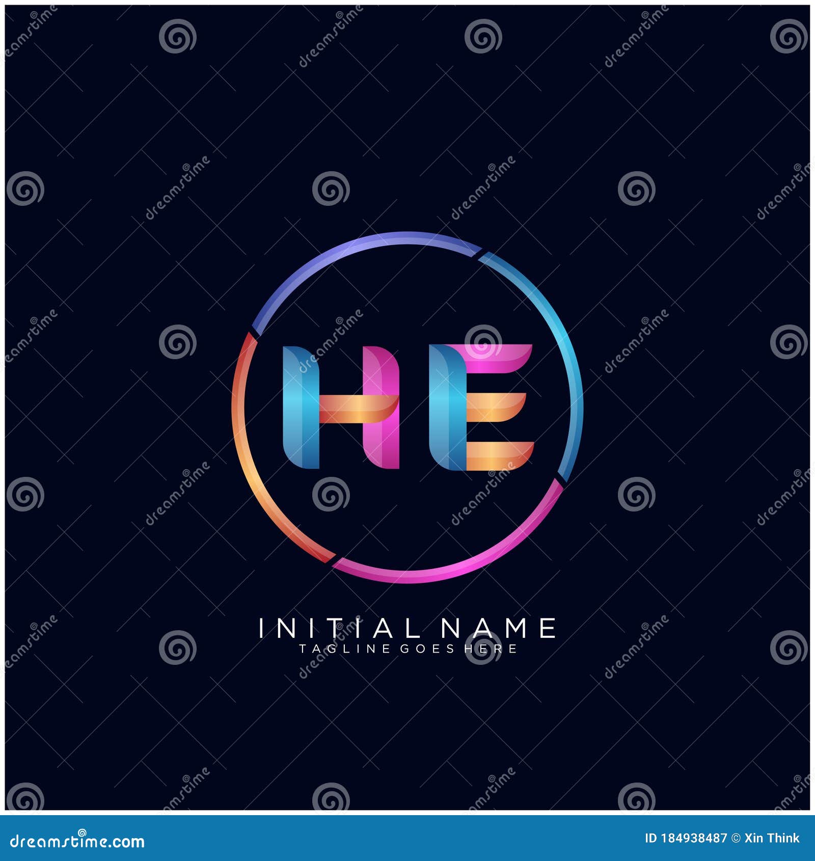 He Letter Logo Icon Design Template Elements Stock Vector ...