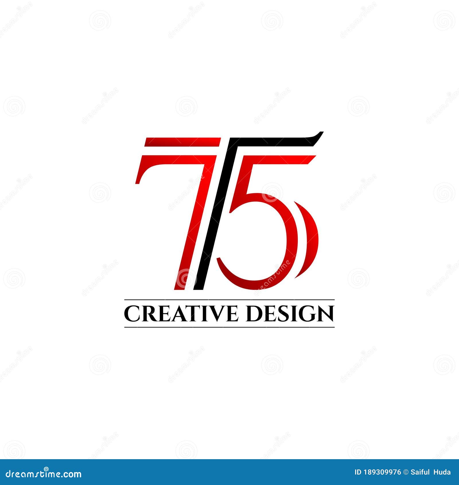 Letter 75 Monogram Logo Icon Design Vector. Stock Vector - Illustration ...