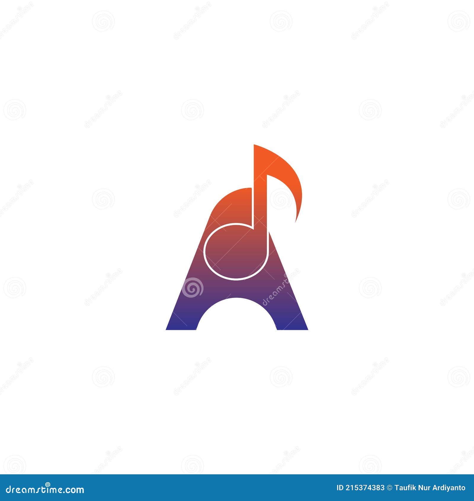 Letter a Logo Icon with Musical Note Design Symbol Template Stock ...