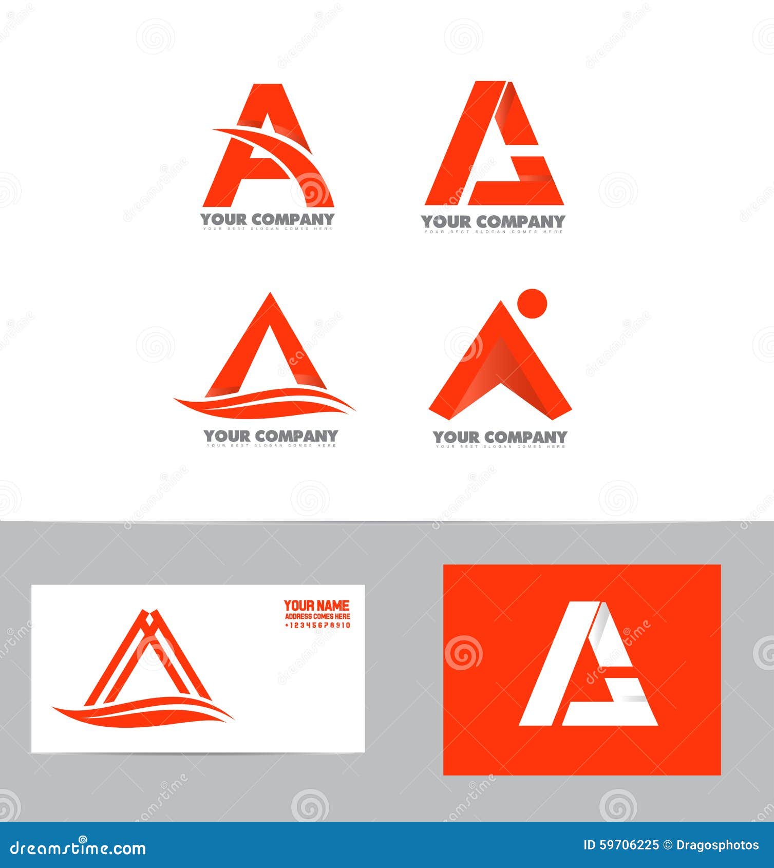 Letter a logo icon set stock vector. Illustration of company - 59706225