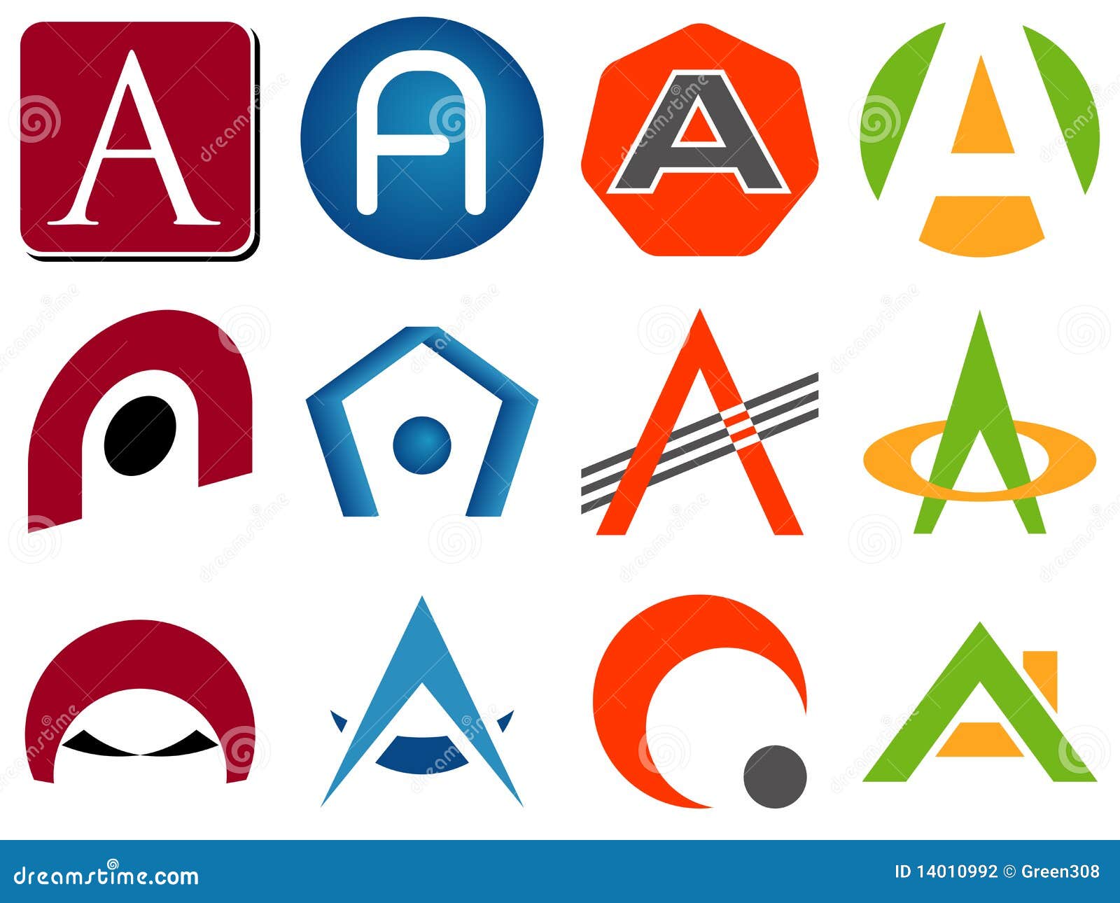 Letter a Logo Icons stock vector. Illustration of orange - 14010992