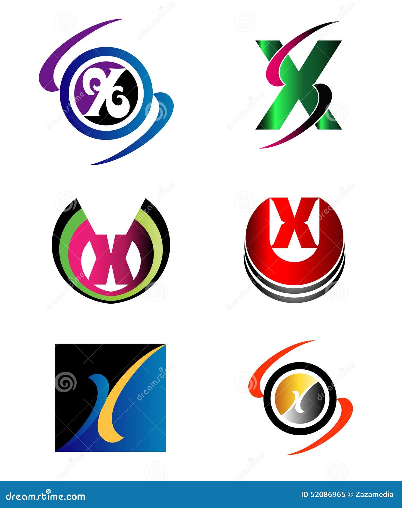 Letter X Logo Icons Set Vector Graphic Design Stock Vector ...
