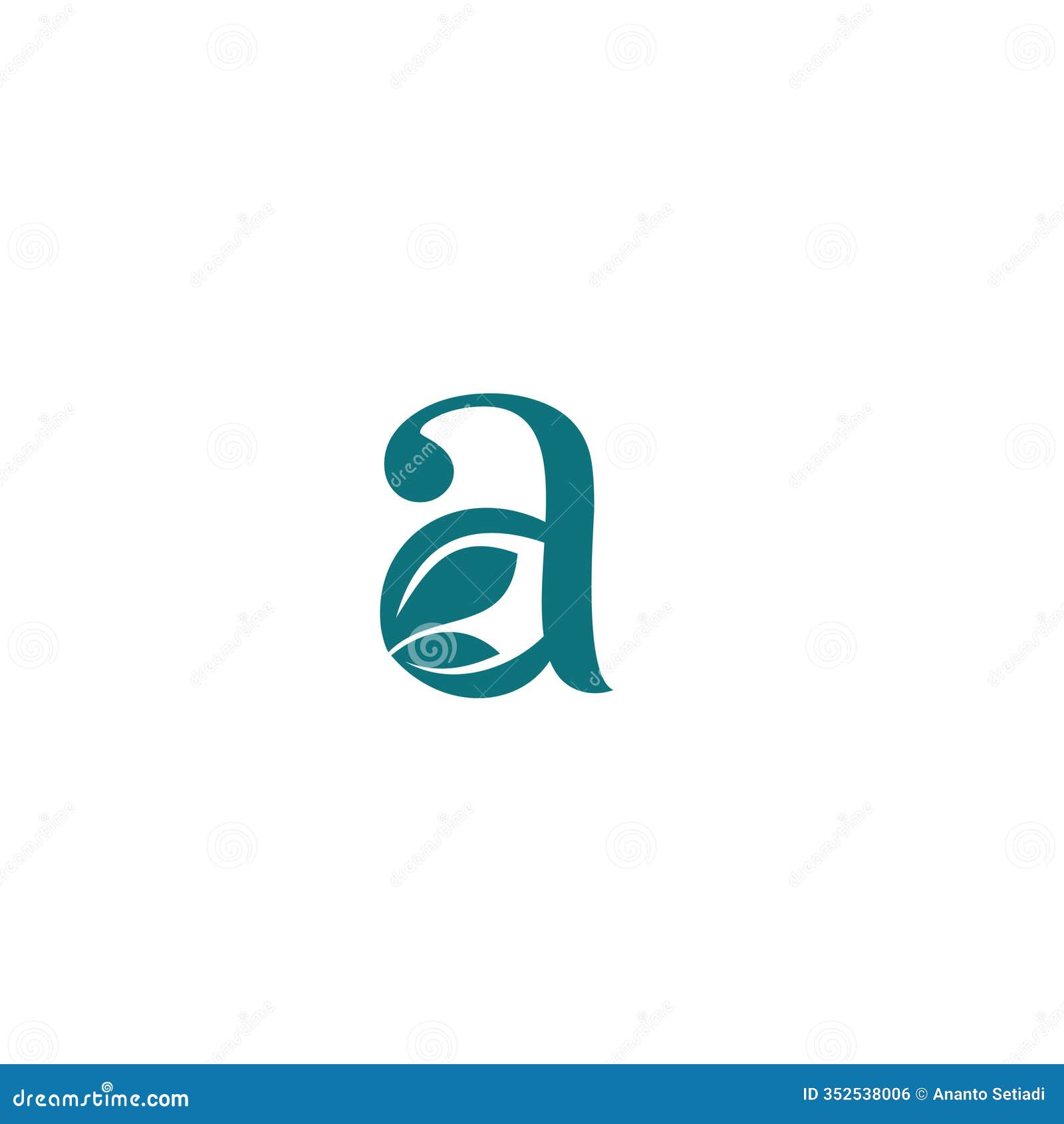 Letter a Logo with Leaf Symbol in Green Color Stock Illustration ...