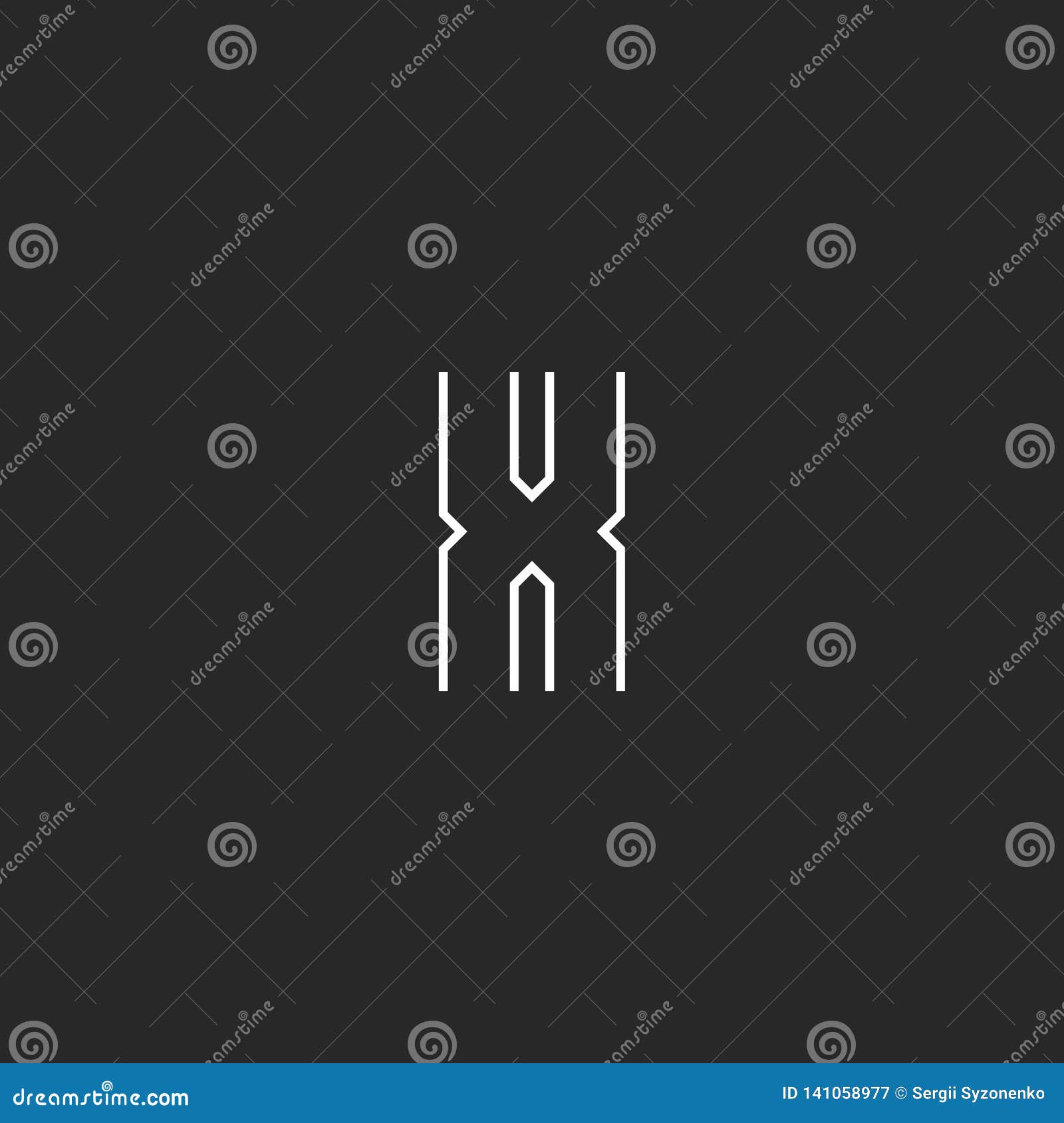 Letter X Logo Mockup, Thin Line Style Design Element, Initial ...