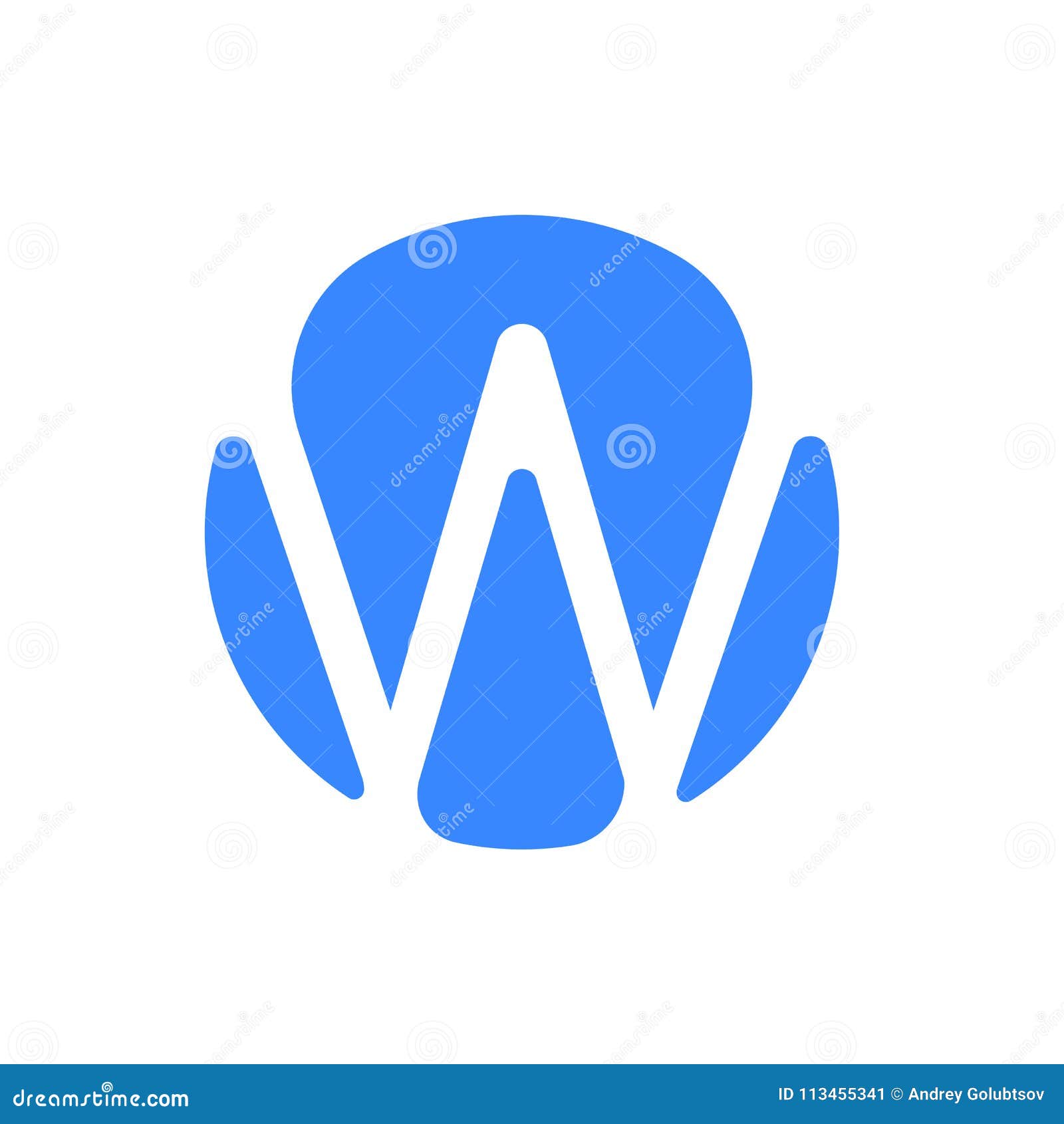 Letter Logo Modern Abstract Blue Icon of Letter W for Font Logo Stock ...