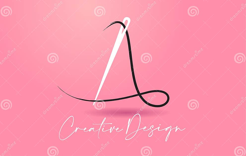 A Letter Logo with Needle and Thread Creative Design Concept Vector ...