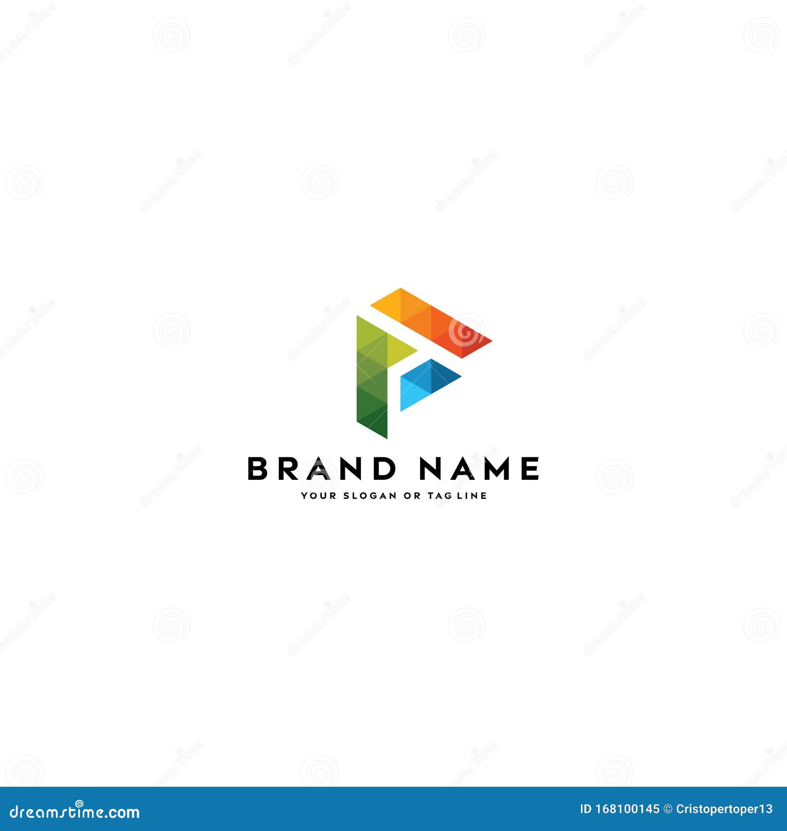 Letter Logo P Full Color Gradient Vector Stock Vector - Illustration of ...