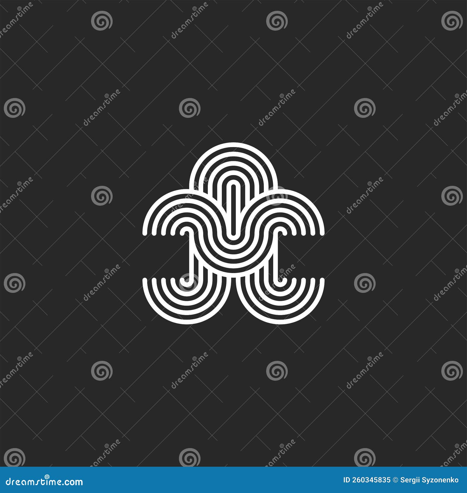 Letter a Logo Pattern Minimal Monogram Initial, Linear Offset Shape ...