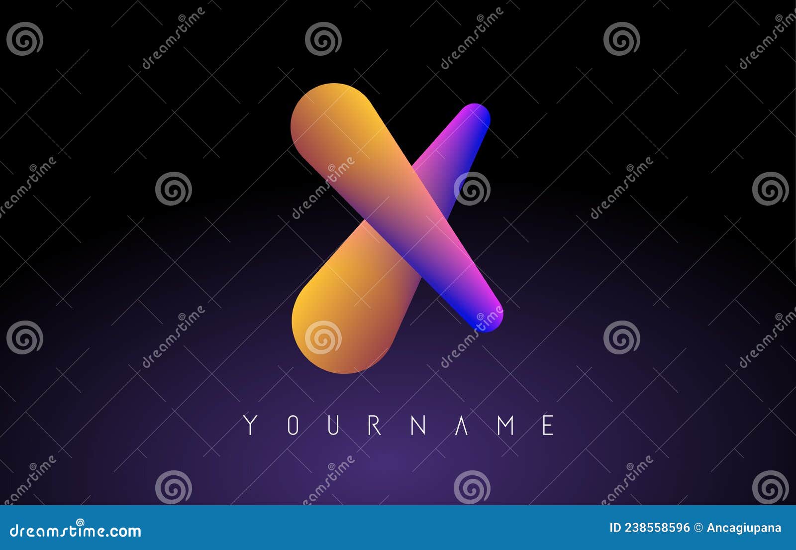 Letter X Logo with Rainbow Gradient 3D Effect. Creative Vector ...