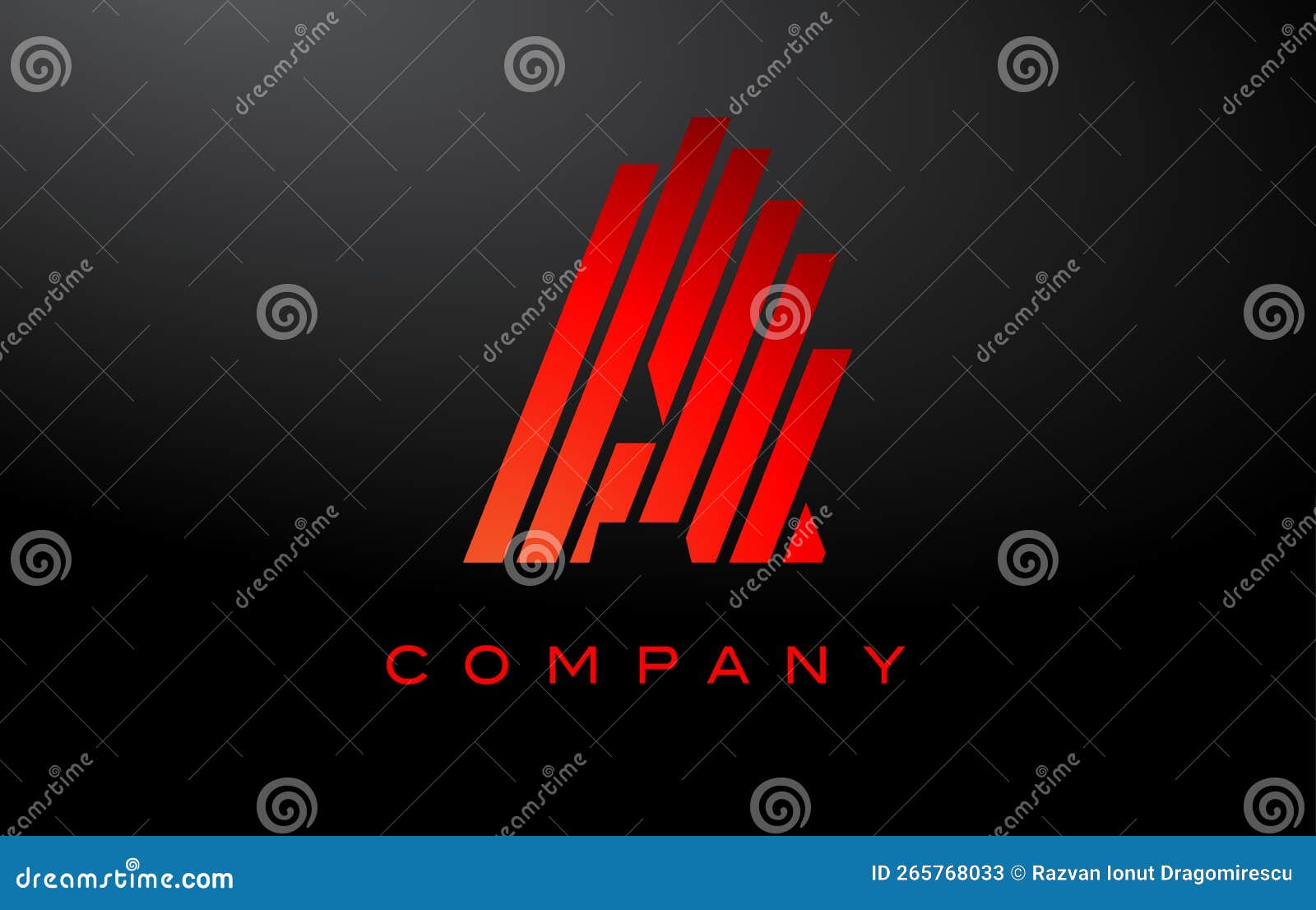 A Letter Logo with Red Lines Design Vector. Rainbow Letter Icon ...