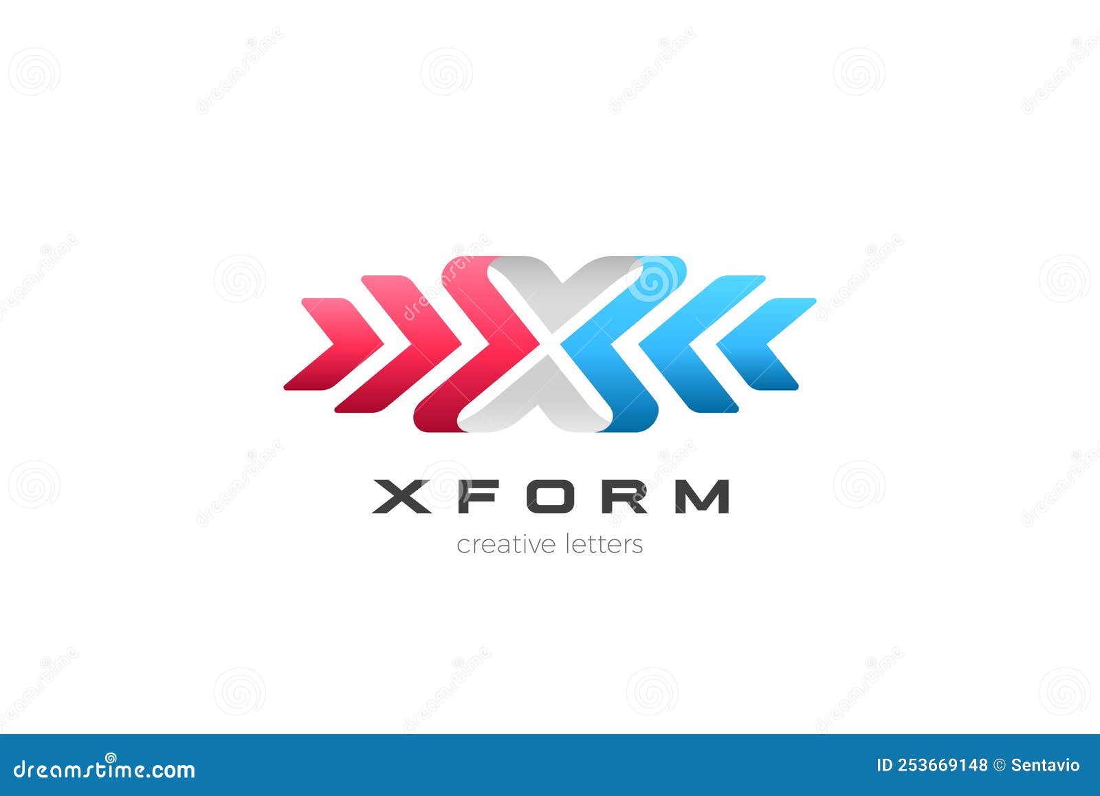 Letter X Logo Ribbon Design Vector Template. Monogram Logotype Concept ...
