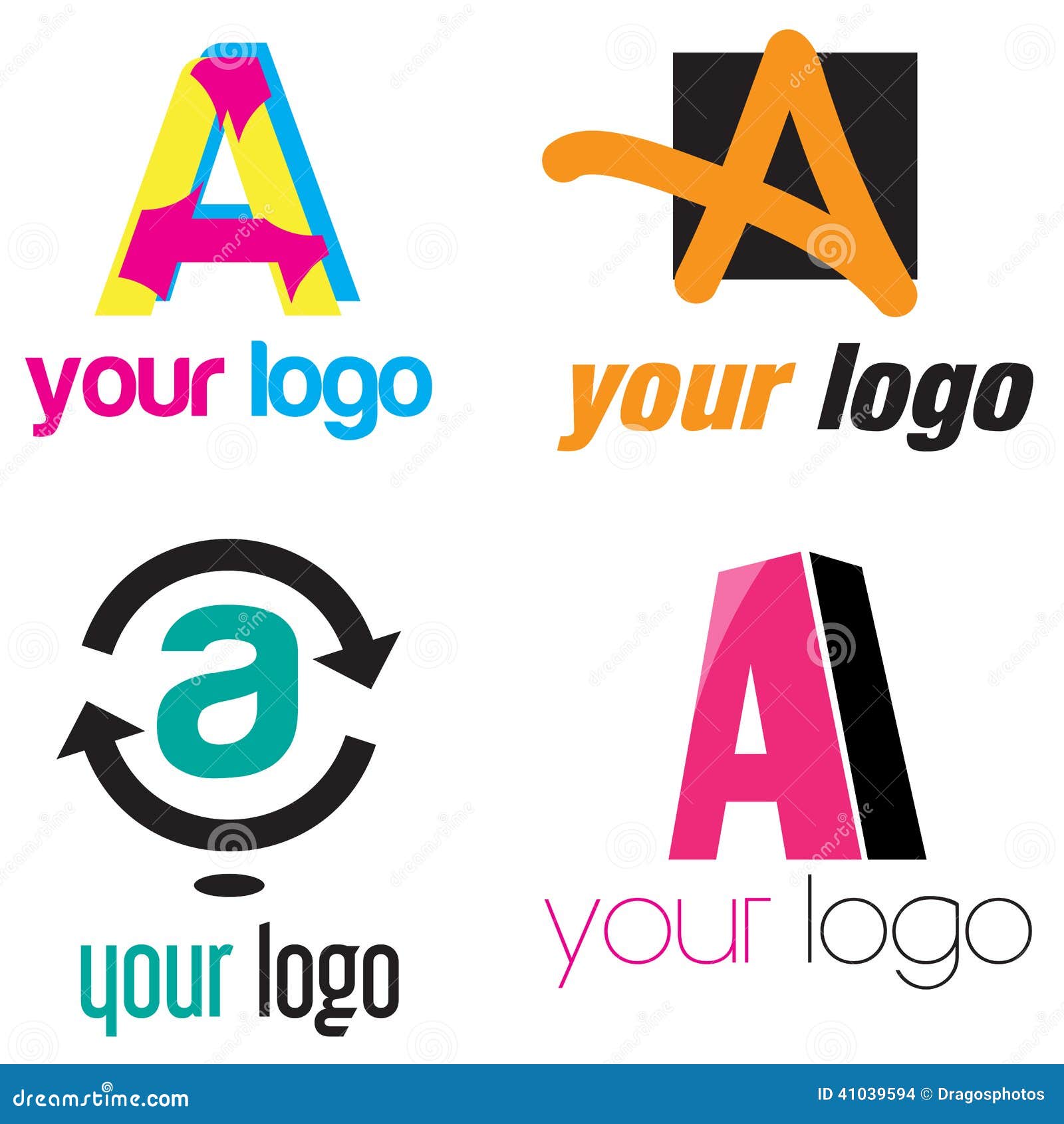 Letter a logo set stock illustration. Illustration of icon - 41039594