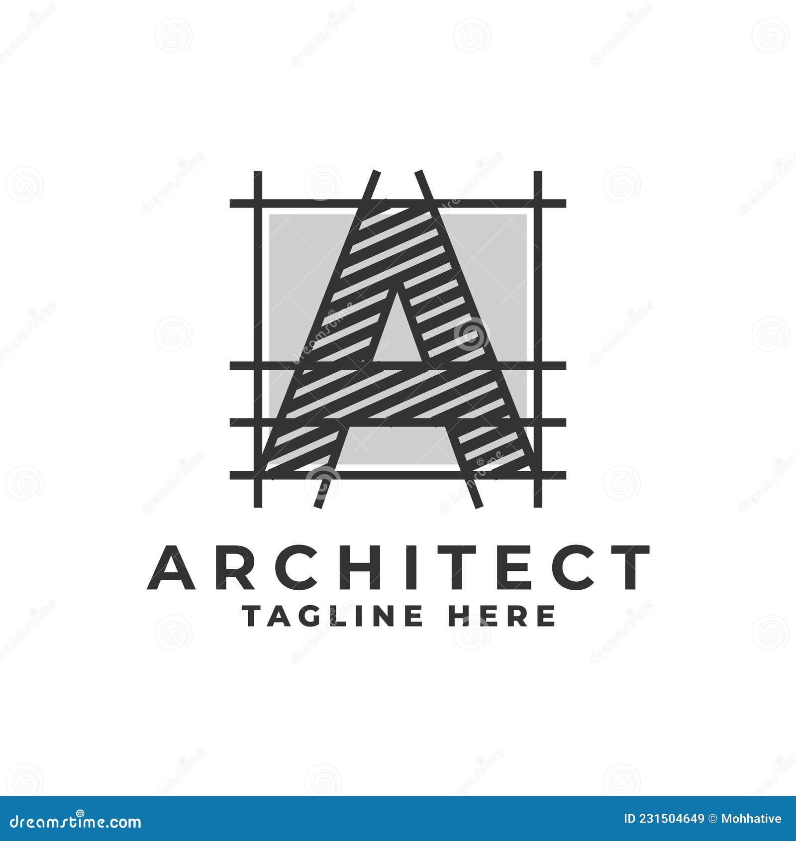 Letter a Logo with a Sketch Style. Architect Company Logo Vector ...