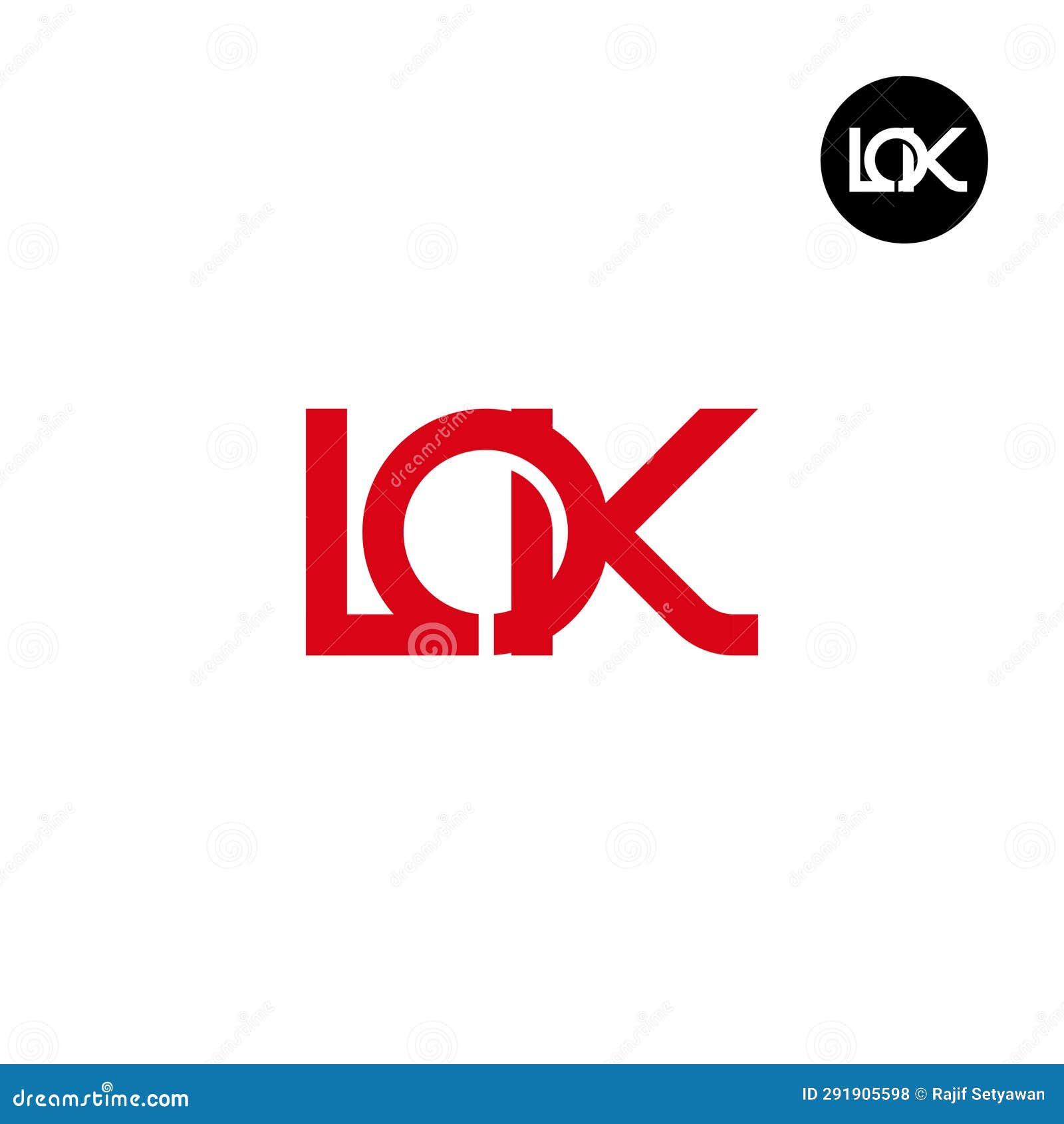 Letter LOK Monogram Logo Design Stock Illustration - Illustration of ...