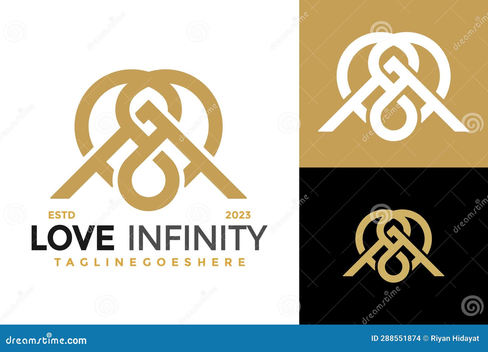 Letter a Love Infinity Logo Design Vector Symbol Icon Illustration Stock Illustration ...