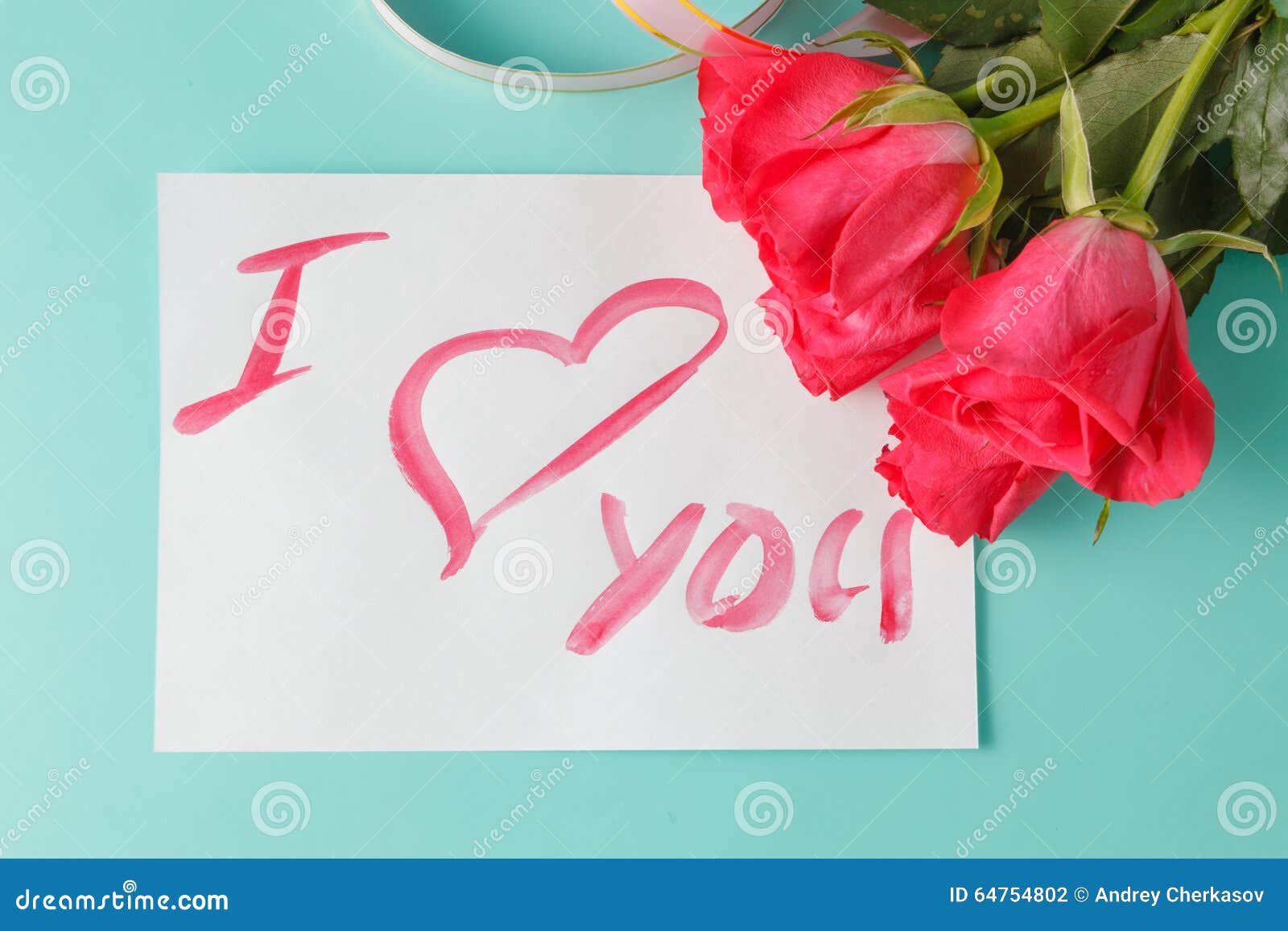 Letter with Love Note, Red Rose with Hearts Stock Photo - Image of card ...