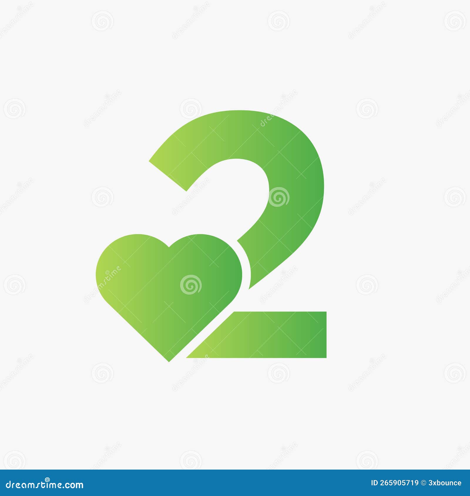Letter 2 Love Symbol and Heart Icon Concept Vector Template Stock ...